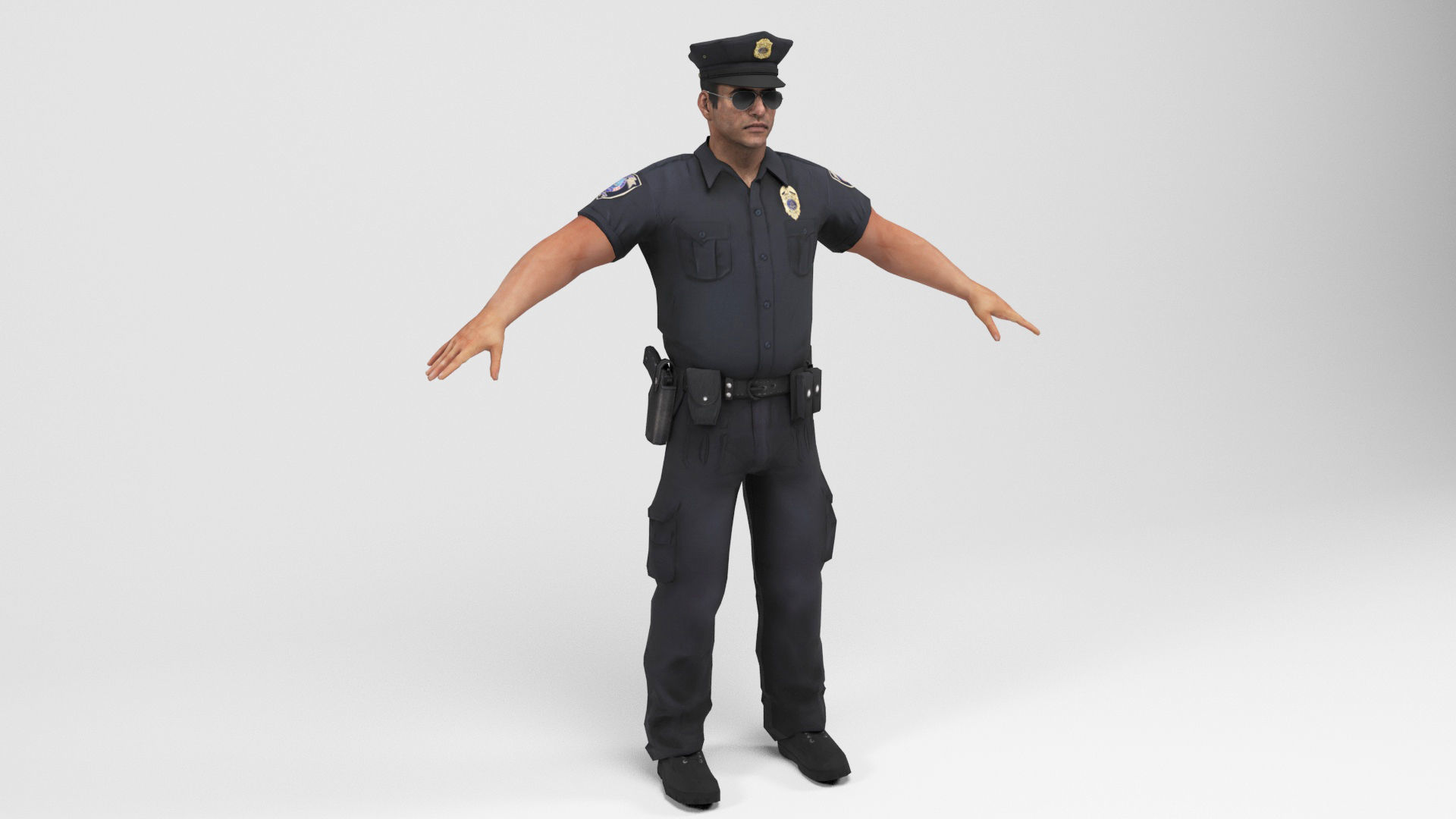 3D model Policeman 1 police officer VR / AR / low-poly rigged animated ...