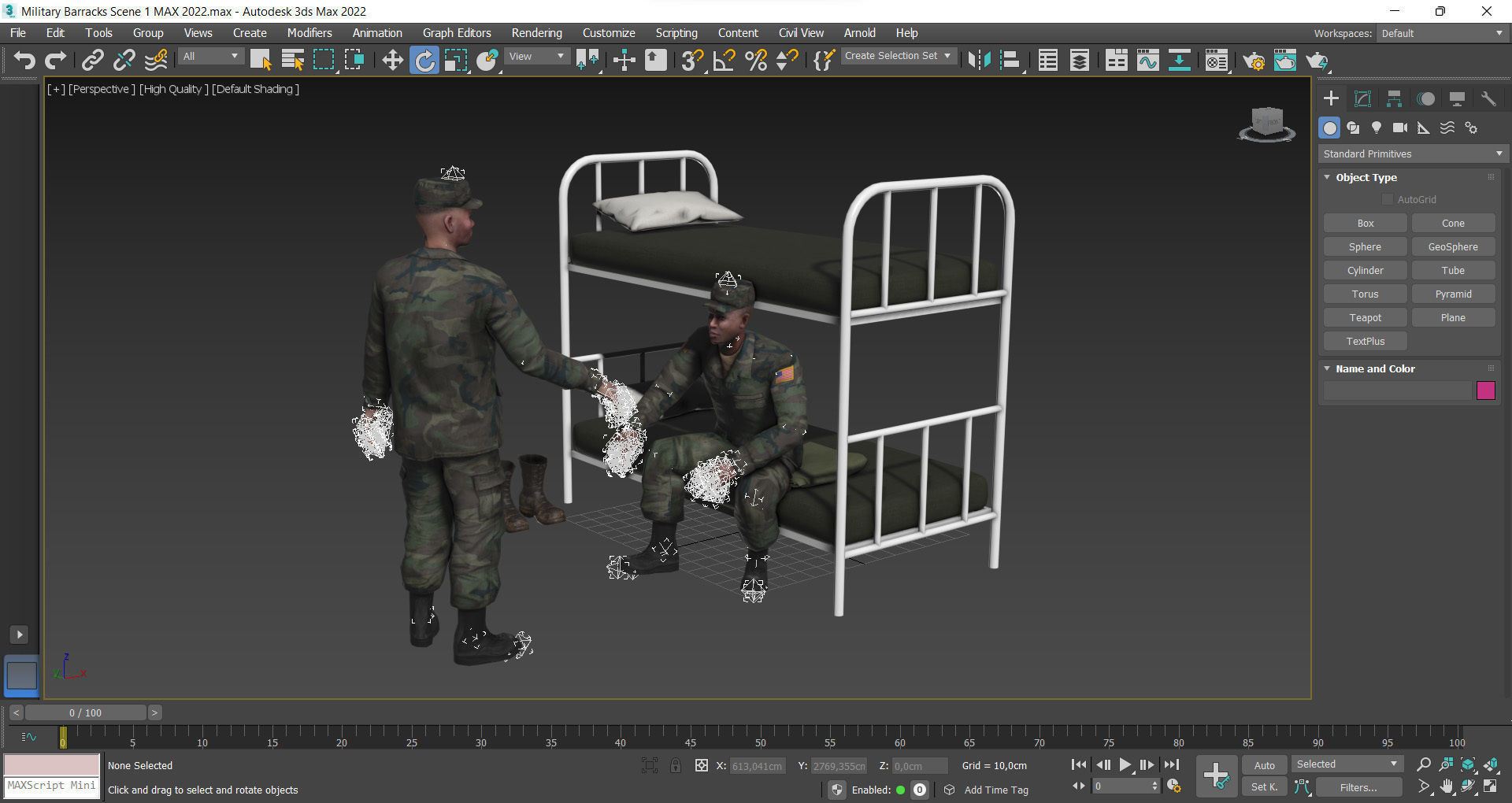 3D model Military Barracks - Scene 1 VR / AR / low-poly rigged animated ...