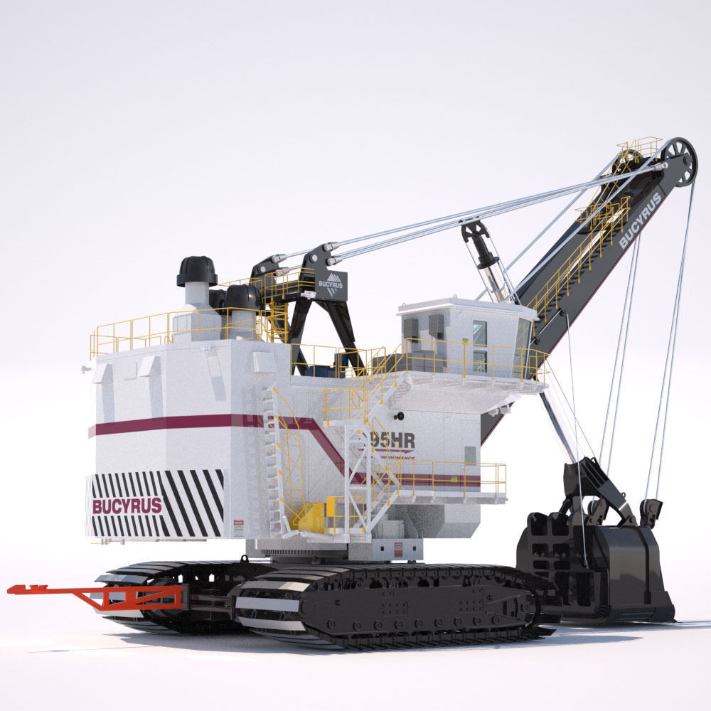 Bucyrus 495HR 3D Model MAX OBJ 3DS FBX LWO LW LWS HRC XSI | CGTrader.com