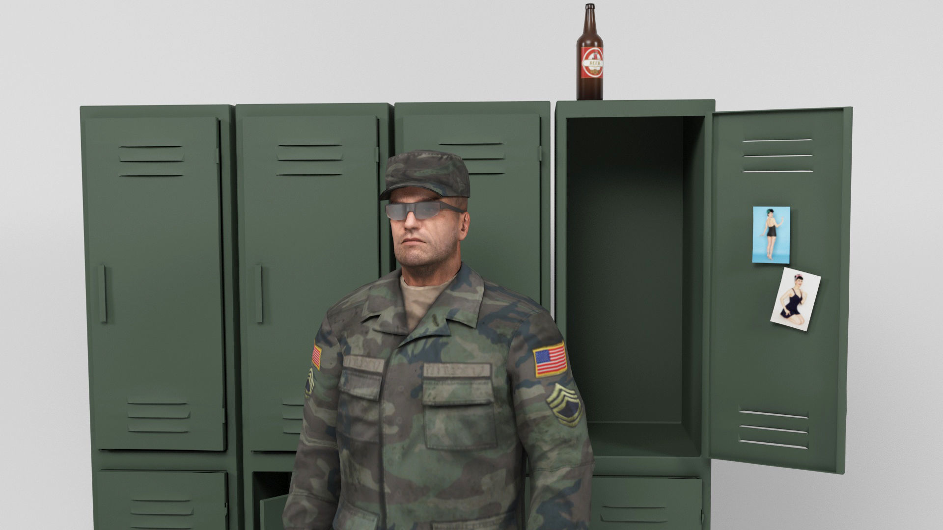 3D model Military Barracks - Scene 2 VR / AR / low-poly rigged animated ...