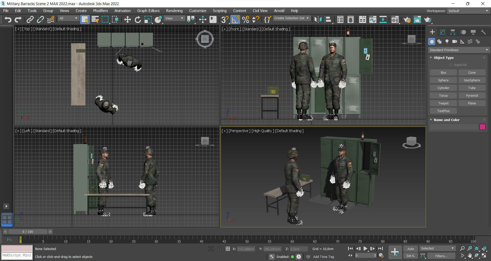3D model Military Barracks - Scene 2 VR / AR / low-poly rigged animated ...