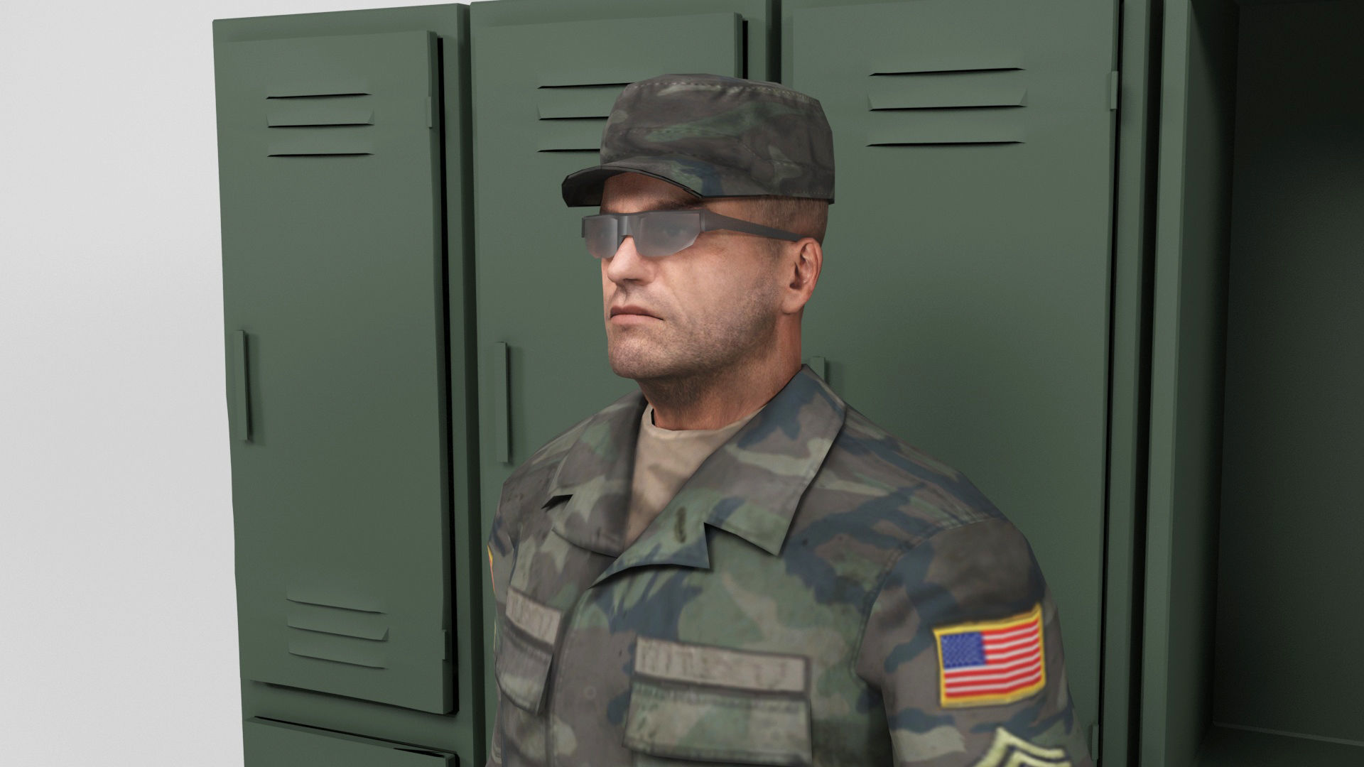 3D model Military Barracks - Scene 2 VR / AR / low-poly rigged animated ...