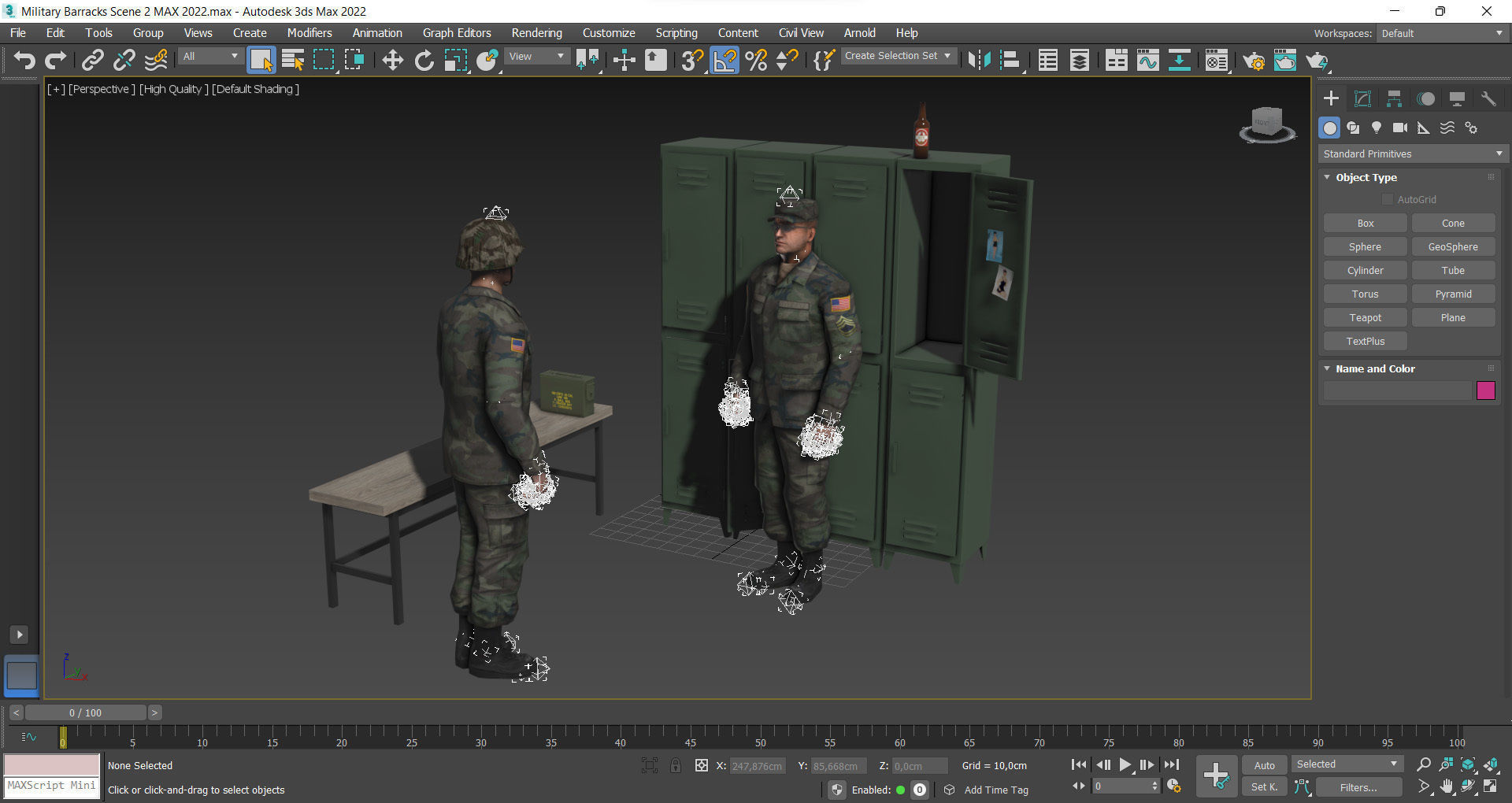 3D model Military Barracks - Scene 2 VR / AR / low-poly rigged animated ...