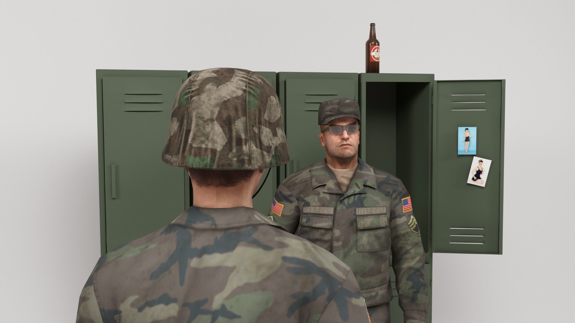 3D model Military Barracks - Scene 2 VR / AR / low-poly rigged animated ...