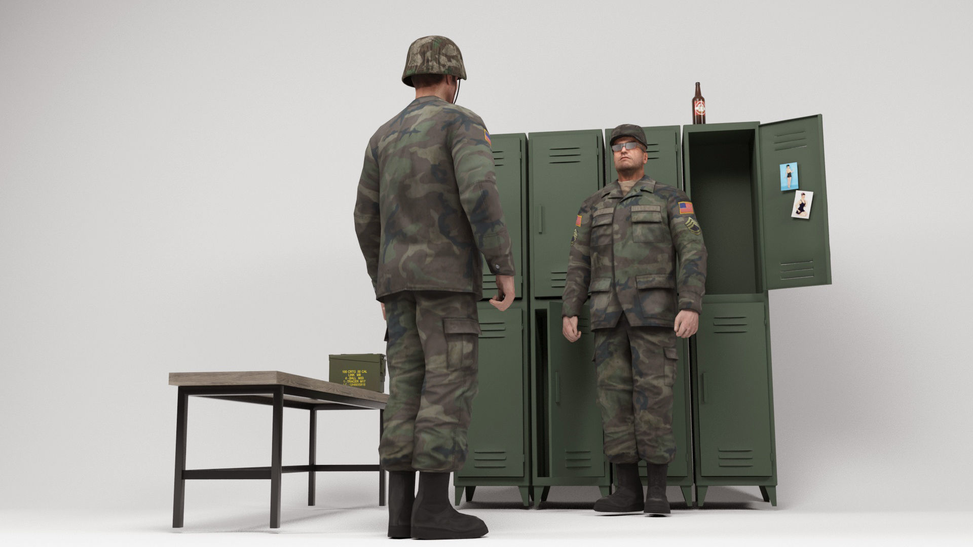 3D model Military Barracks - Scene 2 VR / AR / low-poly rigged animated ...