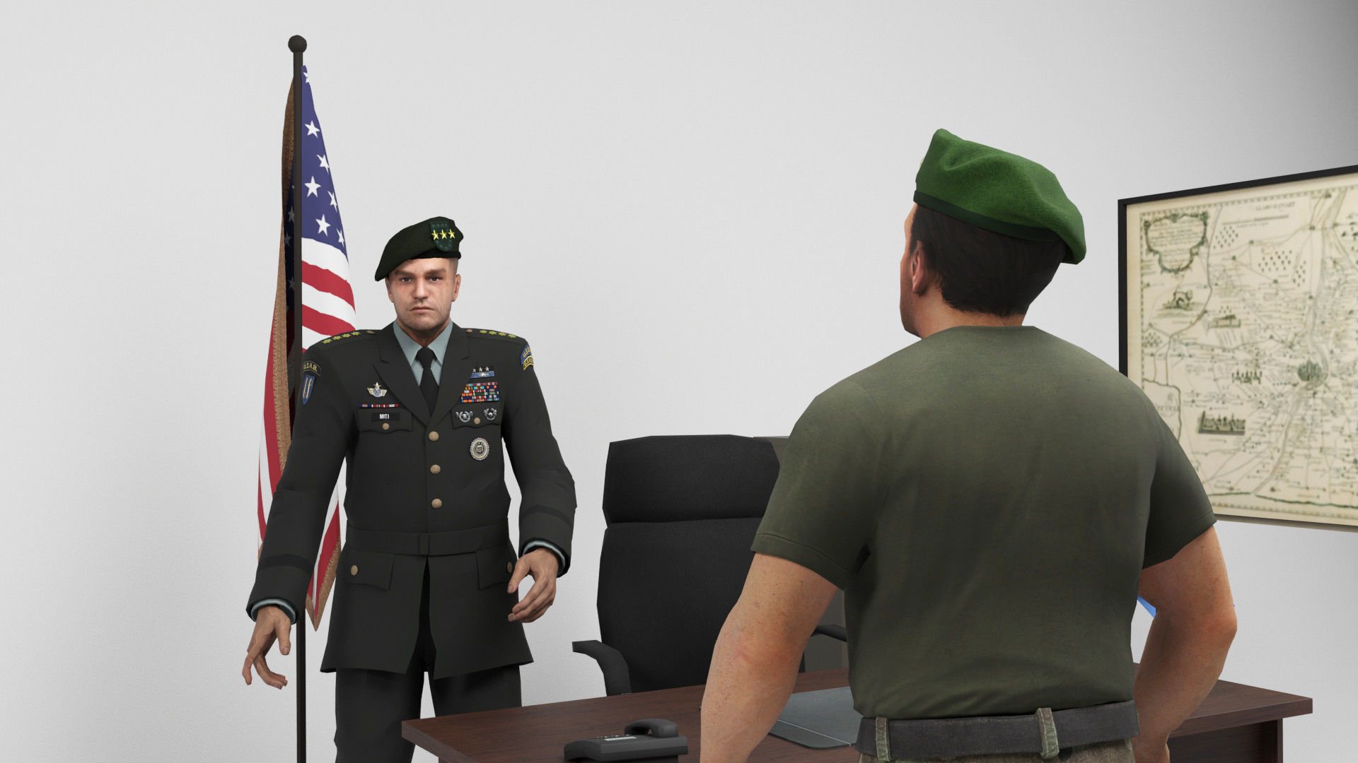 3D model Military Barracks - Scene 3 VR / AR / low-poly rigged animated ...