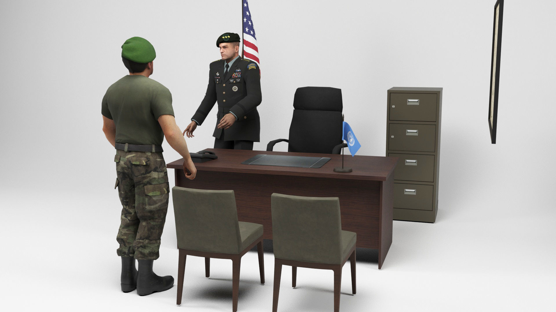 3D model Military Barracks - Scene 3 VR / AR / low-poly rigged animated ...