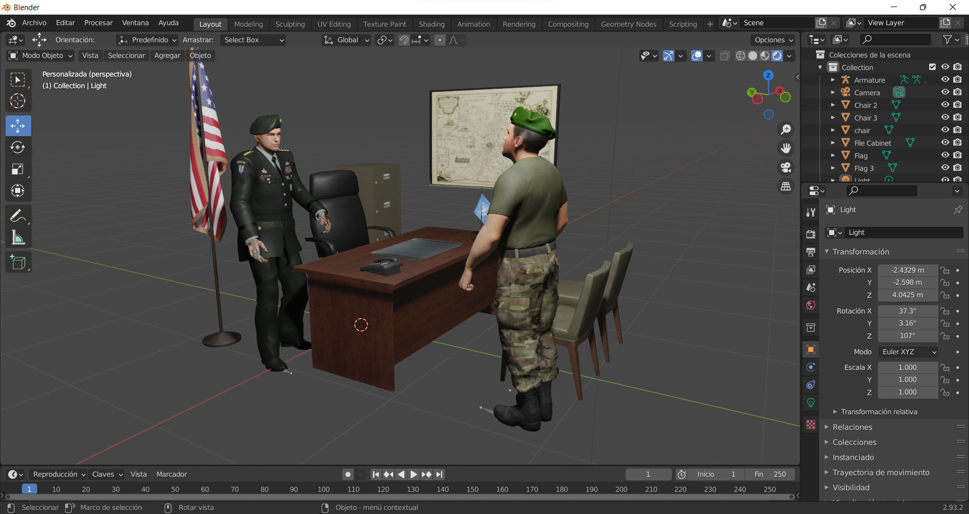 3D model Military Barracks - Scene 3 VR / AR / low-poly rigged animated ...