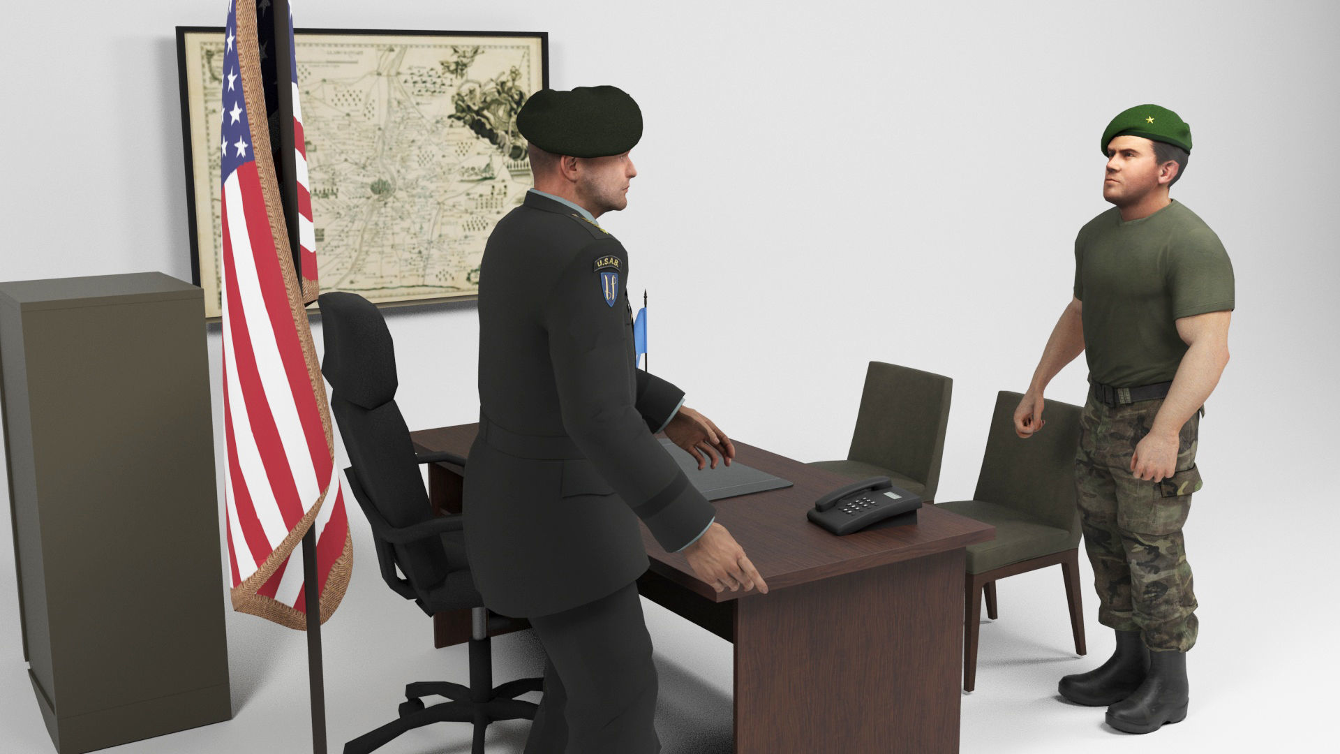 3D model Military Barracks - Scene 3 VR / AR / low-poly rigged animated ...