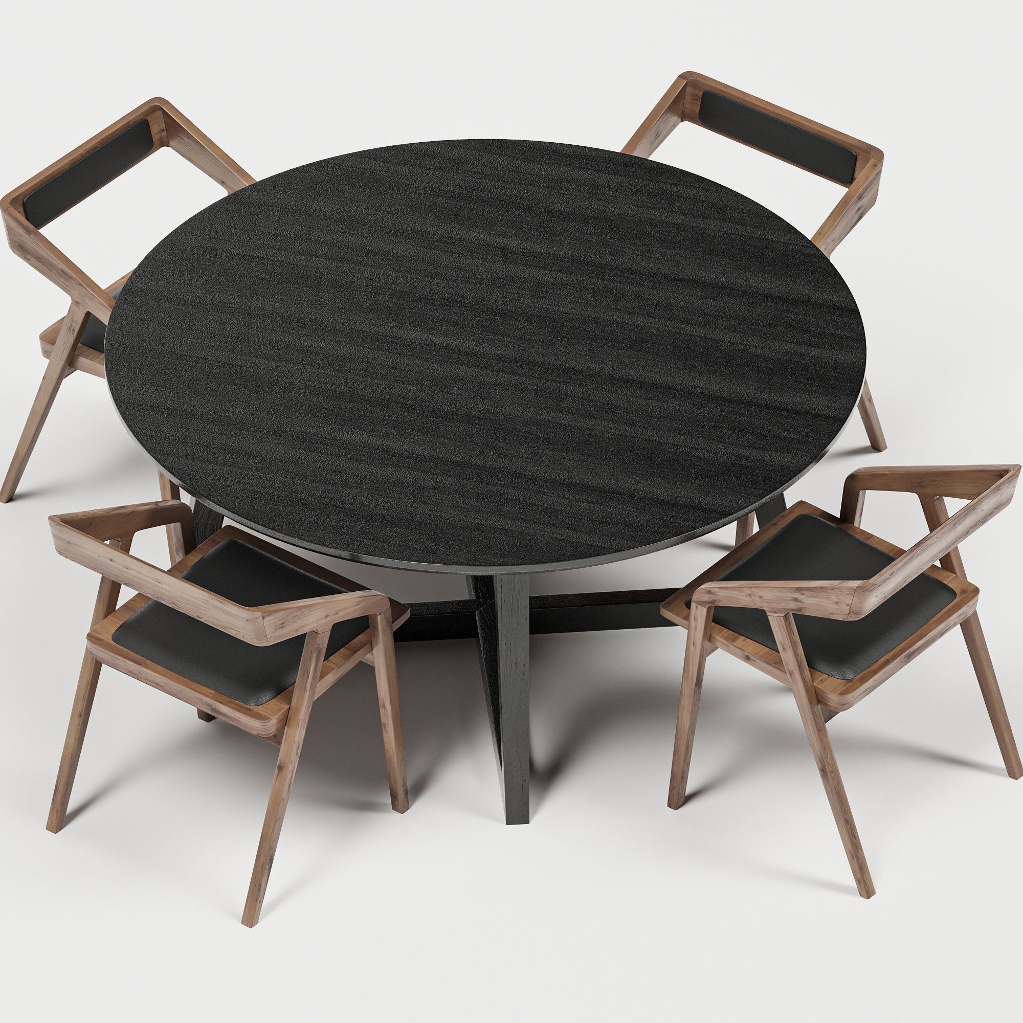 KATAKANA CHAIR AND DINING TABLE 3D model | CGTrader