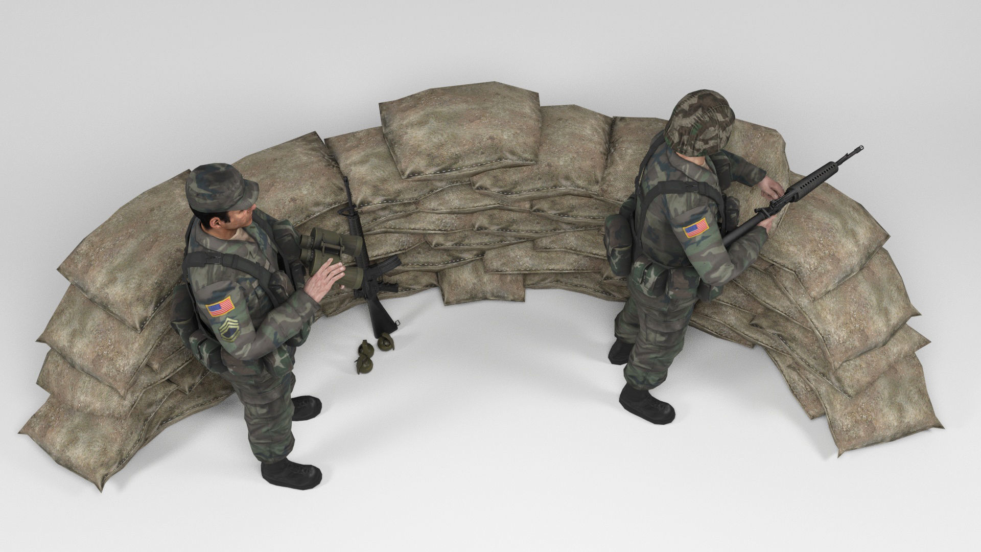 3D model Military Barracks - Scene 4 VR / AR / low-poly rigged | CGTrader