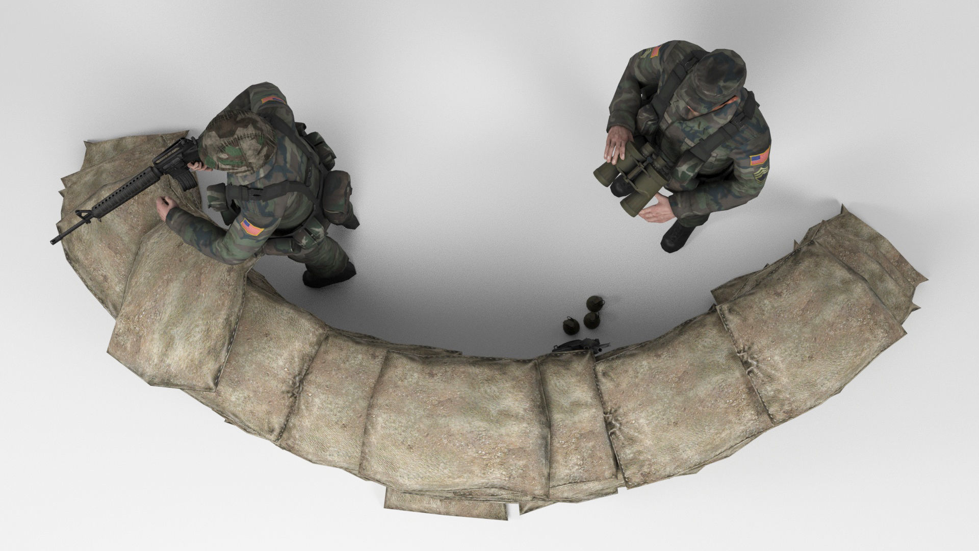 3D model Military Barracks - Scene 4 VR / AR / low-poly rigged | CGTrader