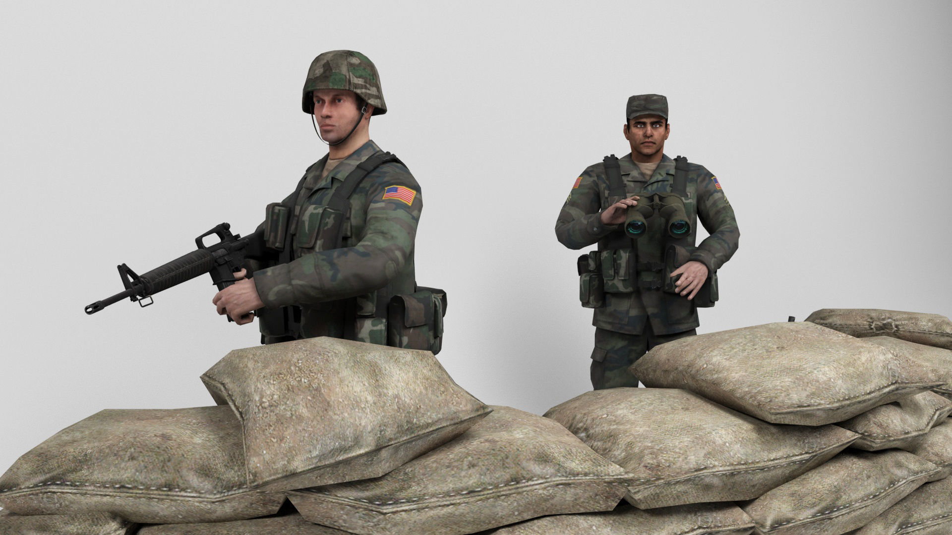 3D model Military Barracks - Scene 4 VR / AR / low-poly rigged | CGTrader
