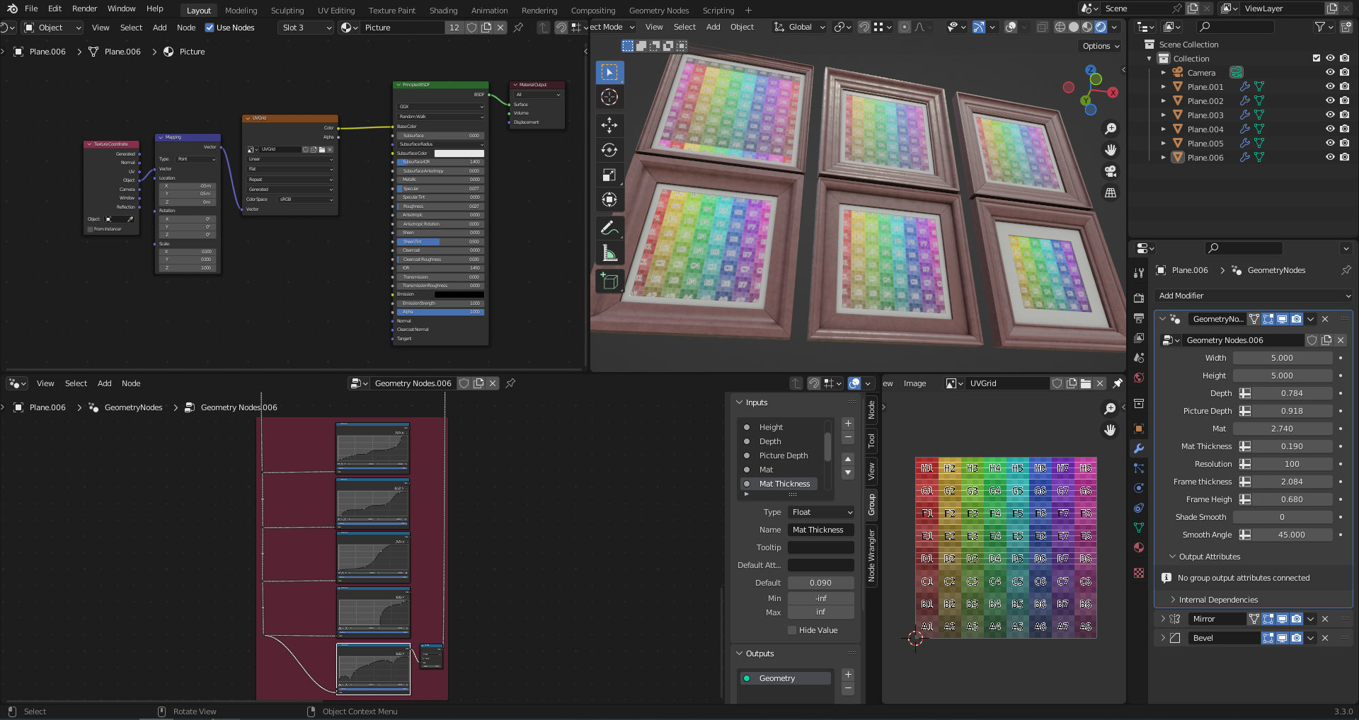 Procedural Picture Frame for Blender Geometry Nodes 3D model | CGTrader