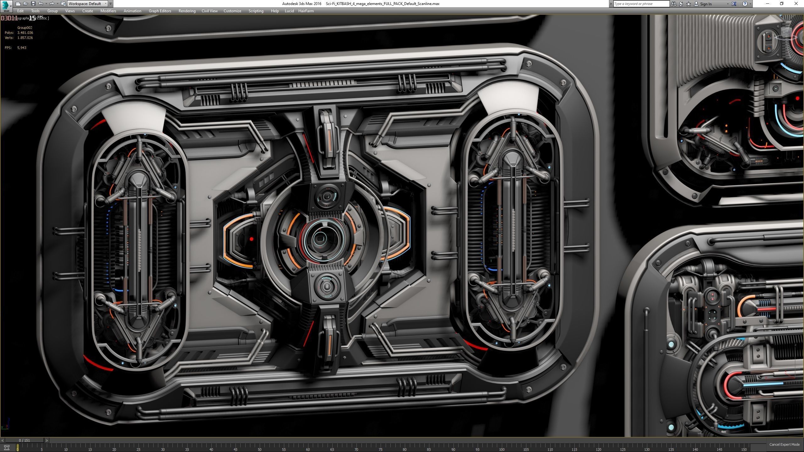 Sci-Fi Kitbash Mega Elements 4 - Full Pack 3D model | CGTrader