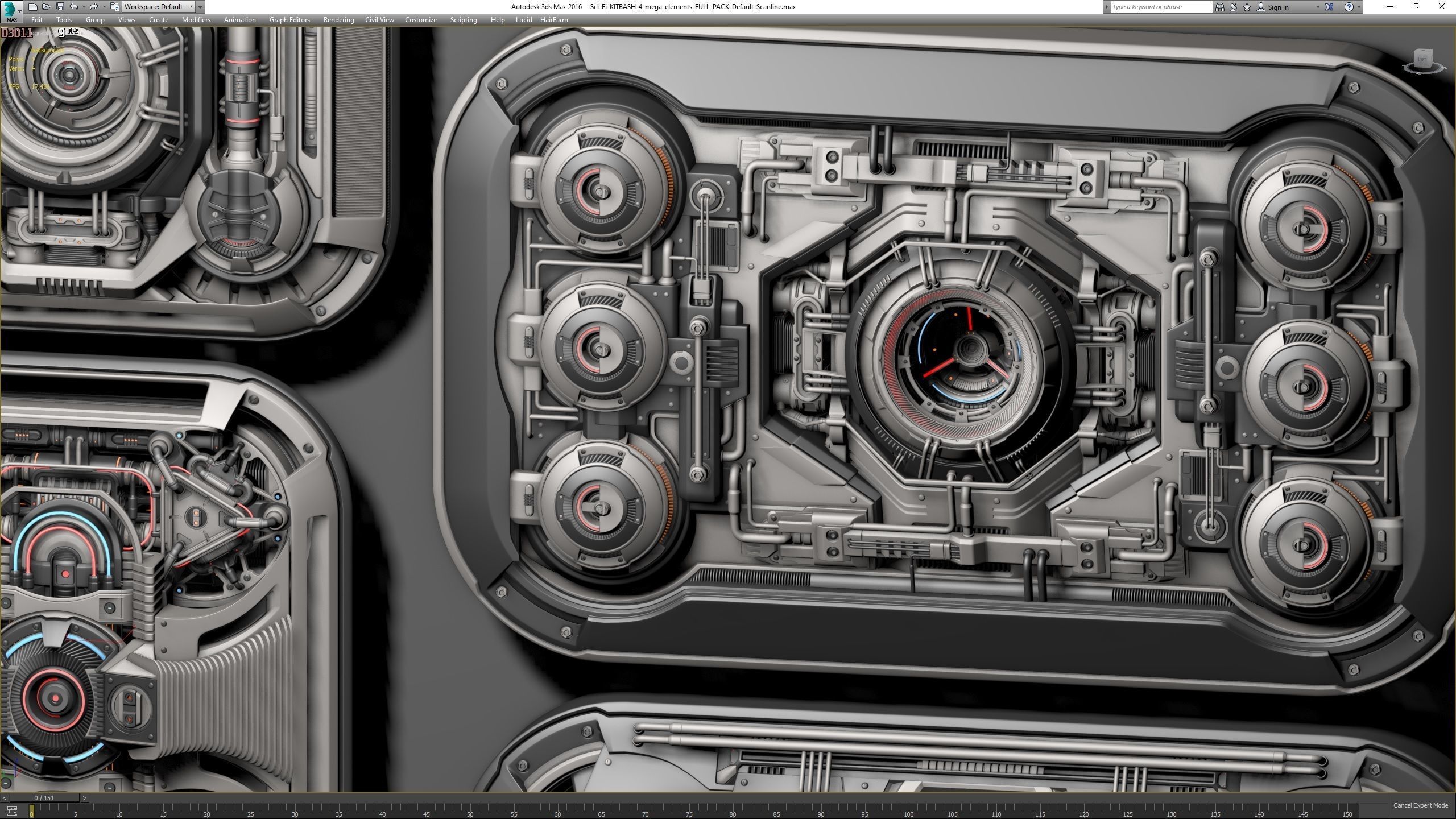 Sci-Fi Kitbash Mega Elements 4 - Full Pack 3D model | CGTrader