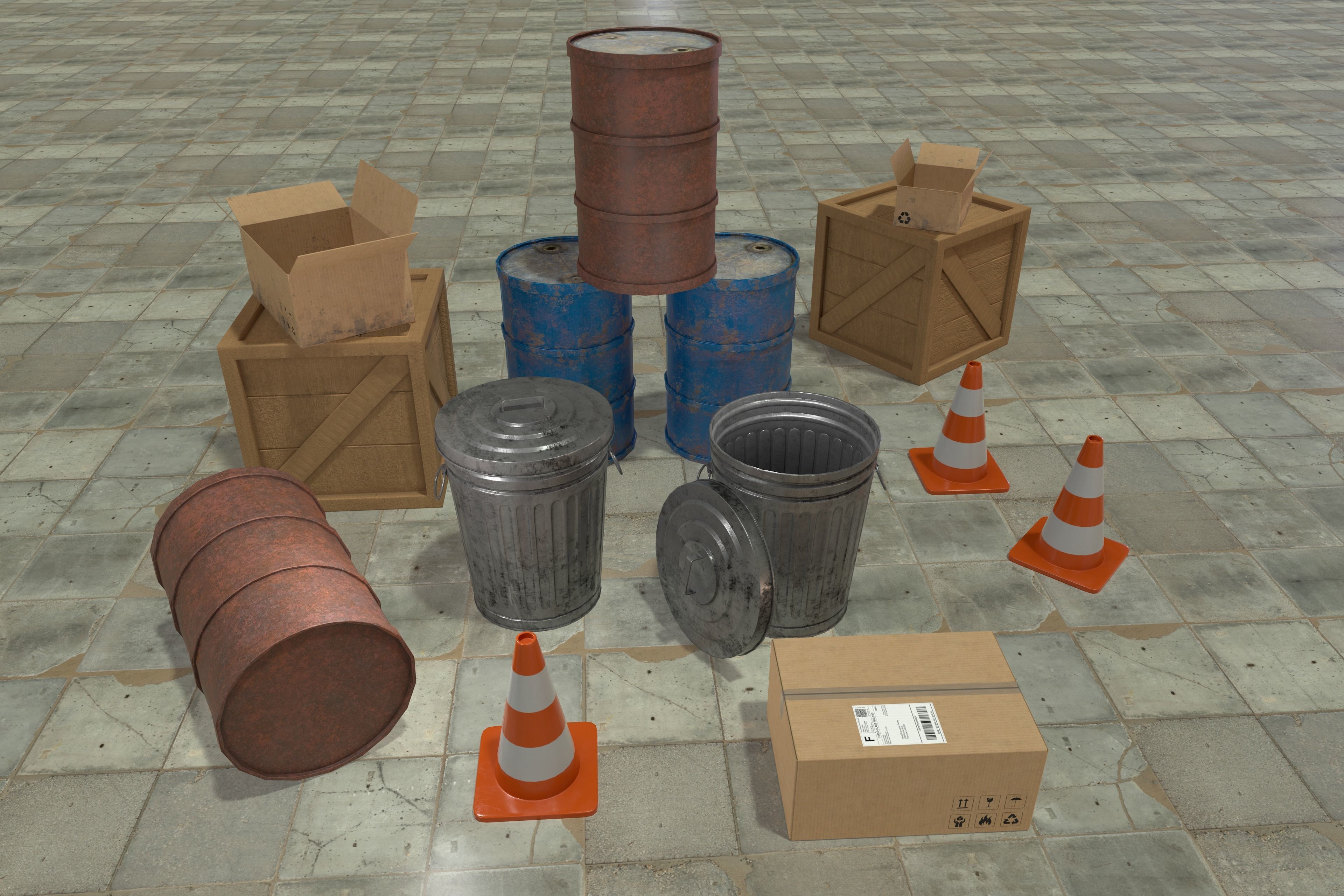 3D model Urban City Props VR / AR / low-poly | CGTrader