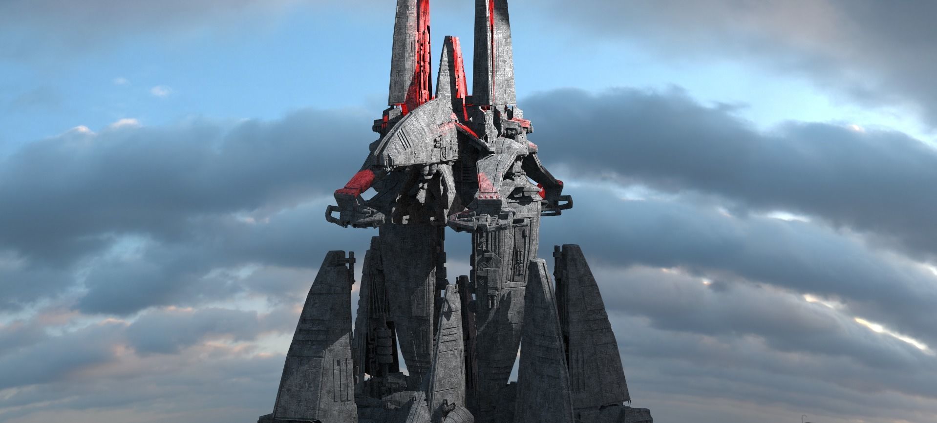 Dark Terra Former Mining tower Kitbash 1 3D model | CGTrader