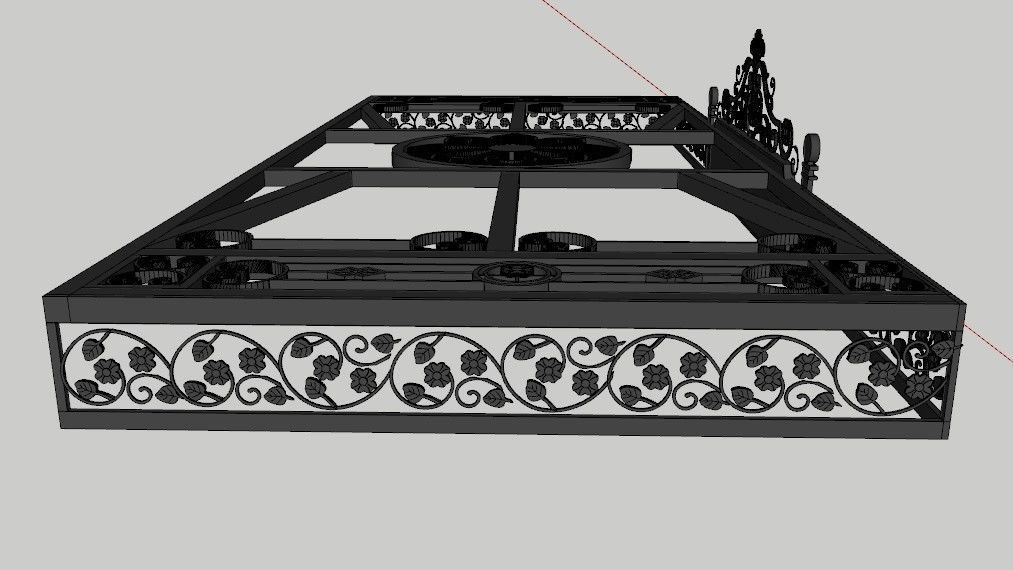 Iron Glass Roof Art Mounted Villa Facade 3D model 3D model | CGTrader