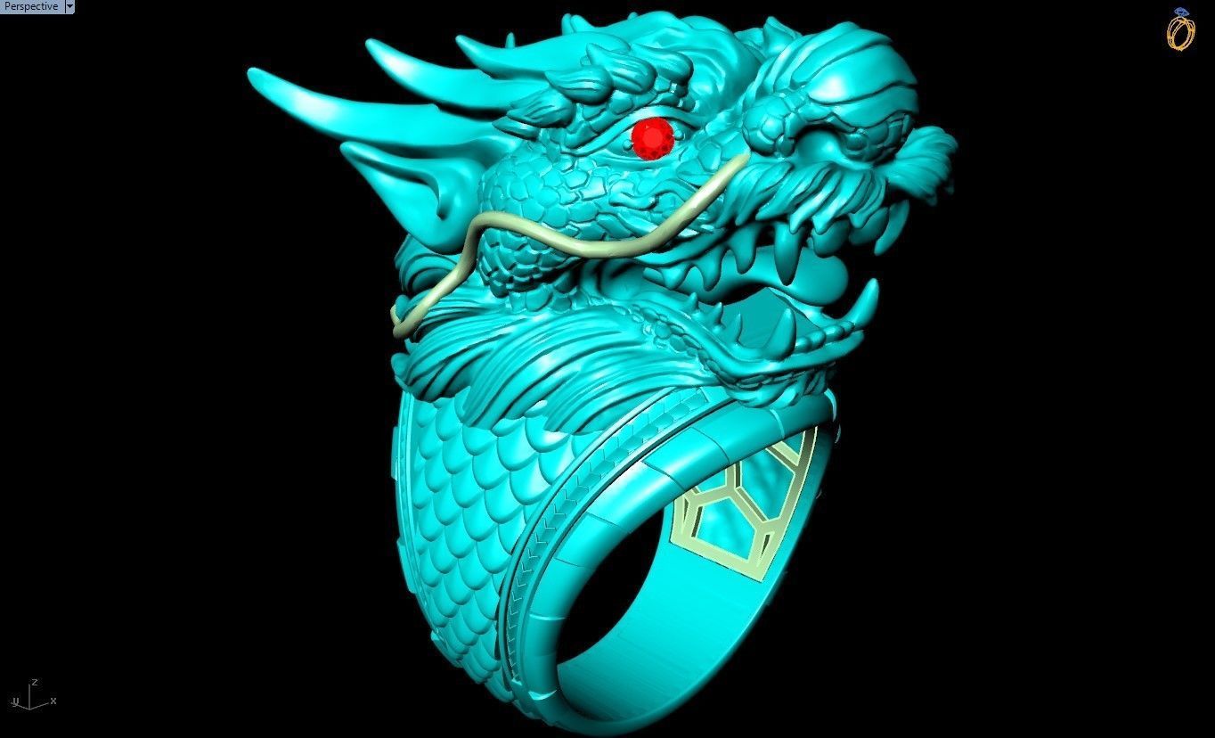 Dragon Ring - Mens Ring - N931 3D model 3D printable | CGTrader