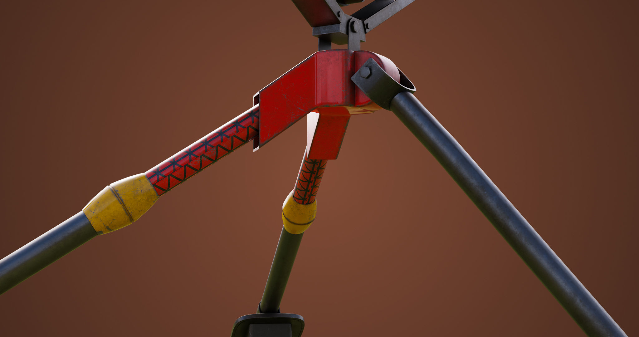 3D model M134 Minigun Red Shark Skin All PBR Textures Included VR / AR ...