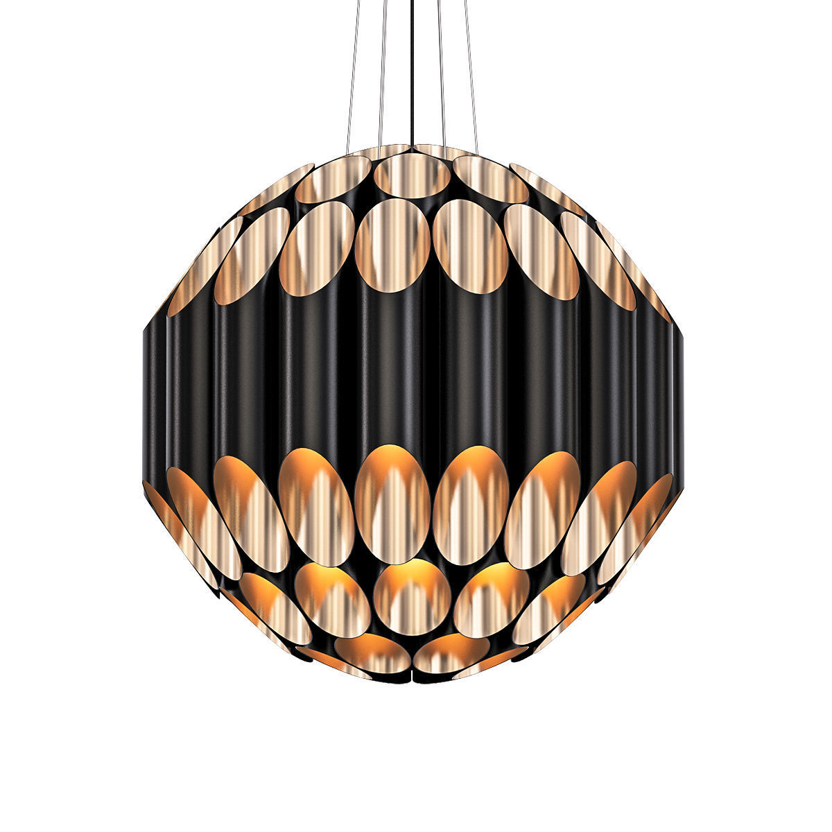 KRAVITZ modern pendant light - gold 3D model | CGTrader