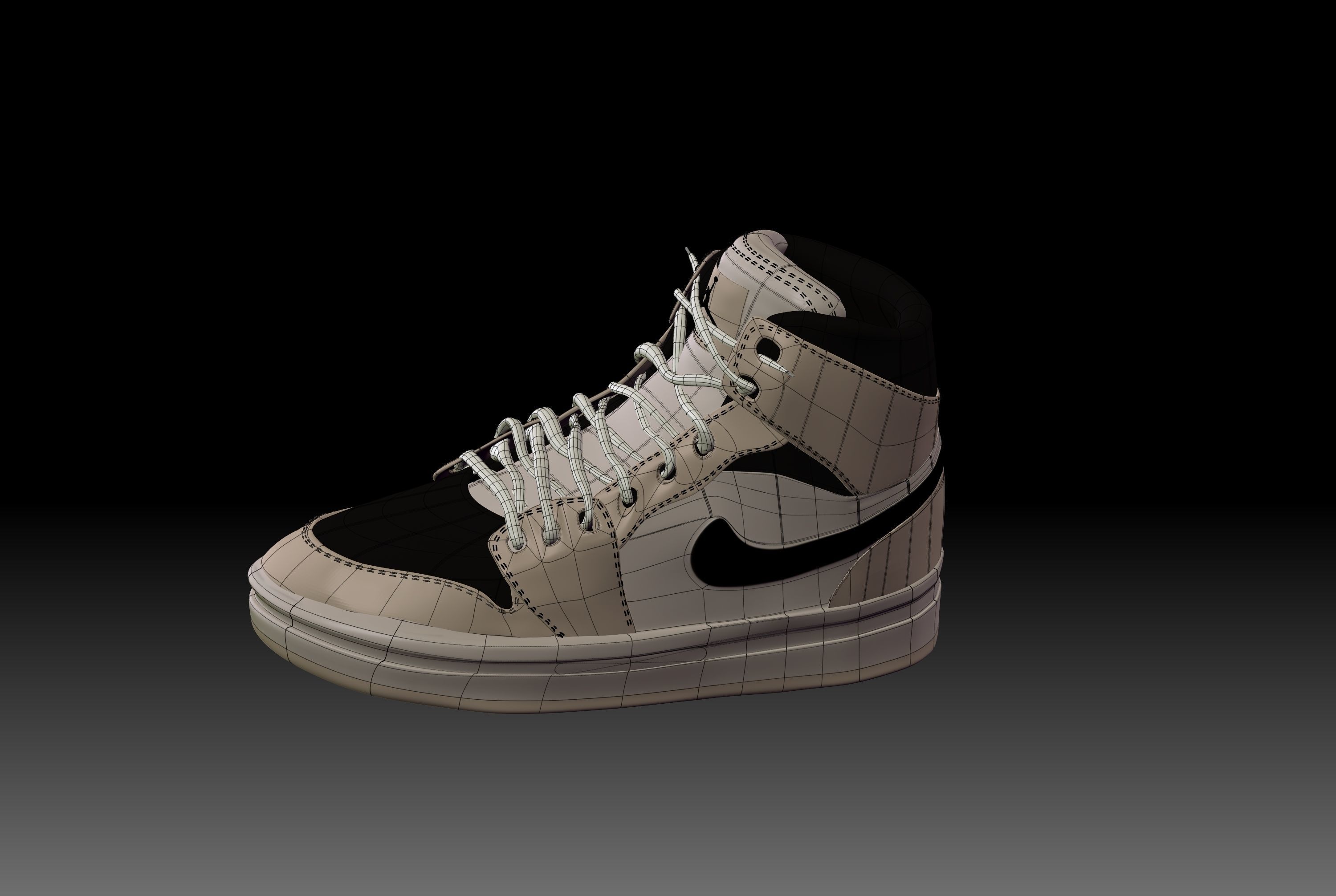 3D model STYLIZED NIKE AIR JORDAN ONE MID BARELY ORANGE VR / AR / low ...