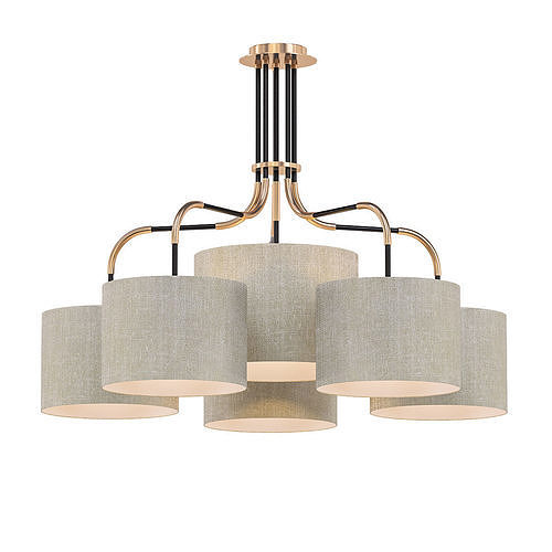 SL016 light chandelier in brass with shades 3D model | CGTrader