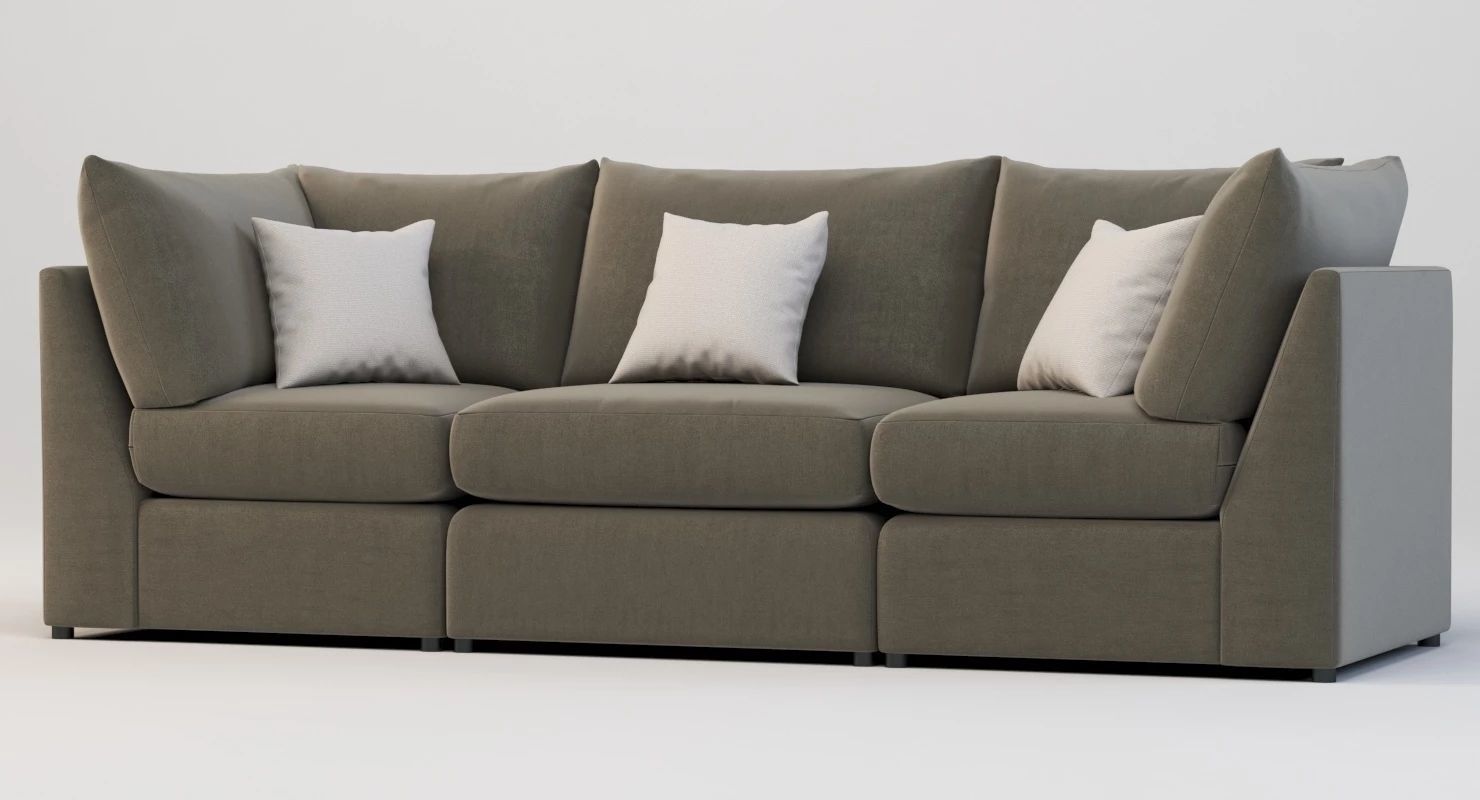Bassett Beckham Pit Sectional Sofa Three Seater 3D model | CGTrader