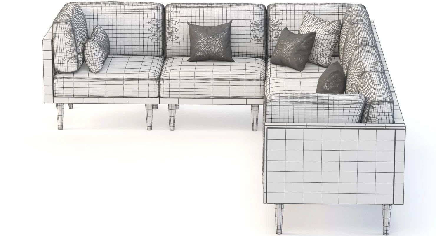 Bellanest Soto Modular Sectional Sofa Corner Module with Cushion 3D ...