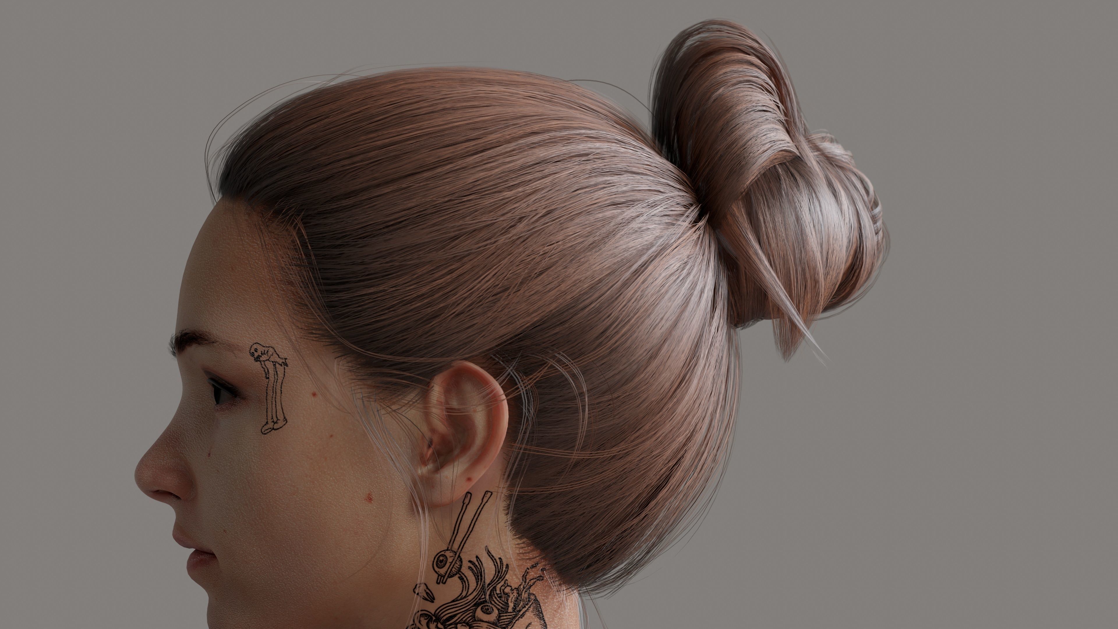 3D model Skinny Female Base Mesh with 8k Realistic Textures VR / AR ...