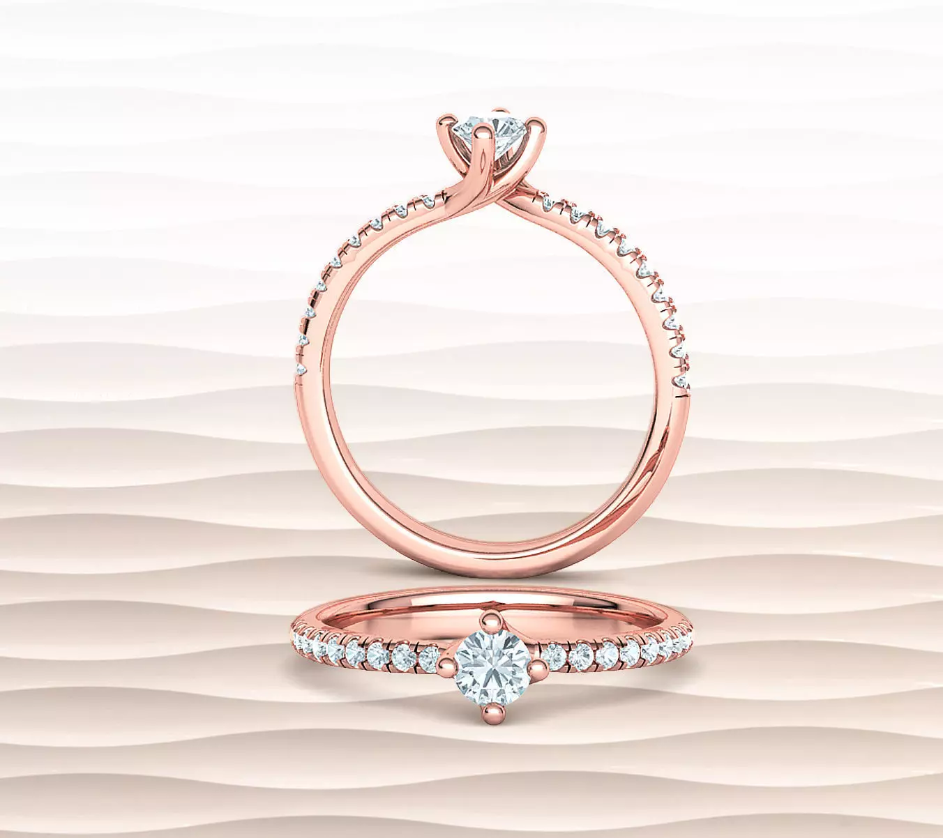 Compass Set Solitaire Diamond Ring with 4mm stone 3dmodel 3D model 3D ...