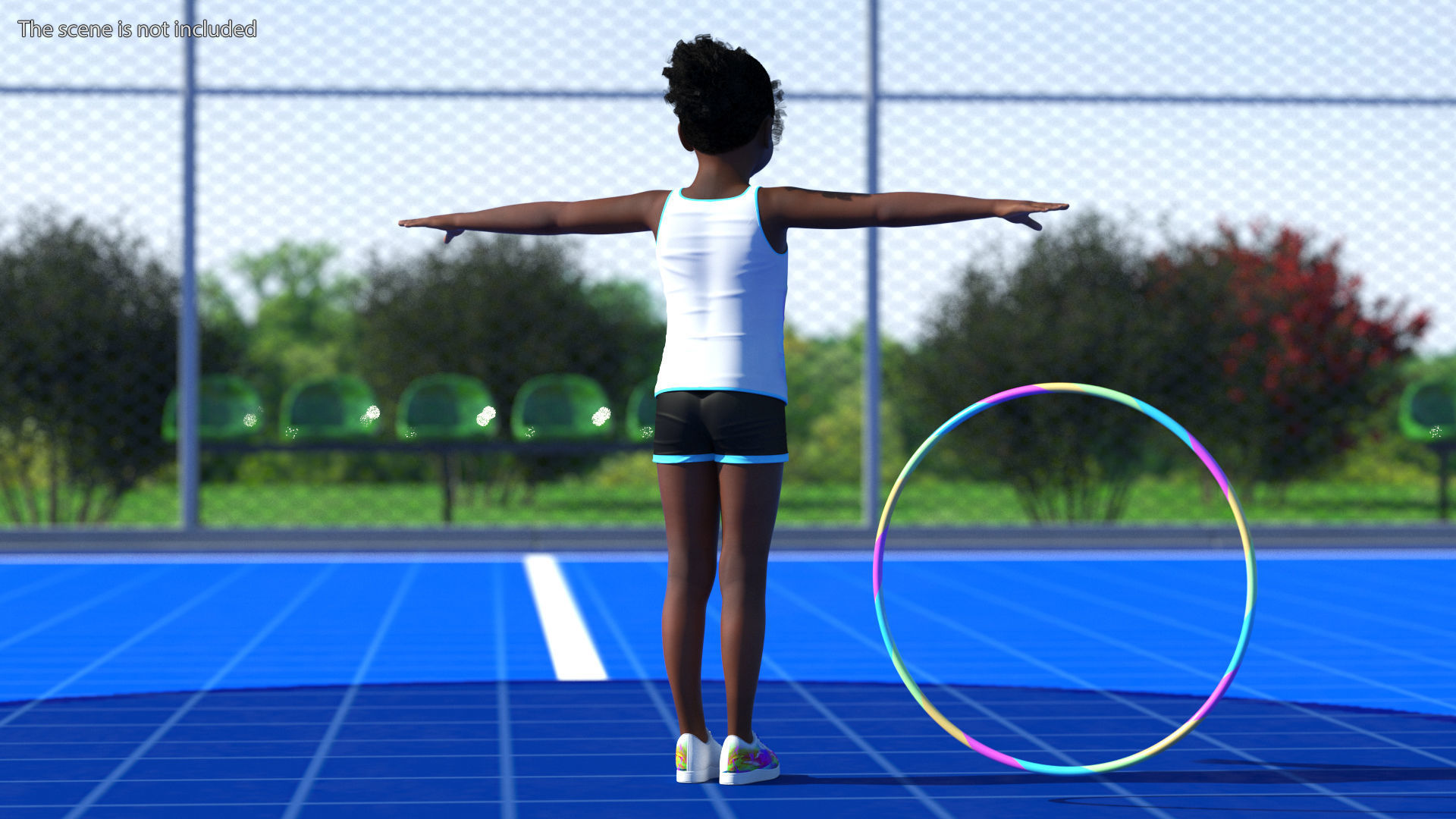 Black Child Girl With Hoop Rigged 3D model rigged | CGTrader