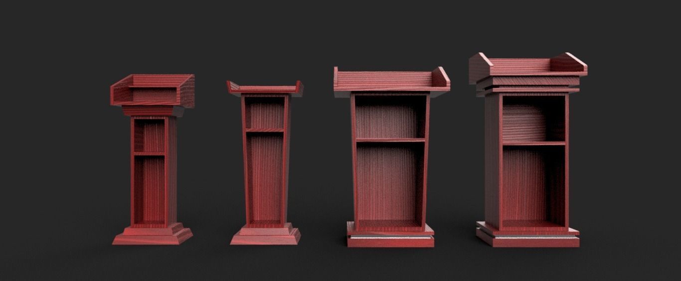 Speech stand 2 - group 3D model | CGTrader