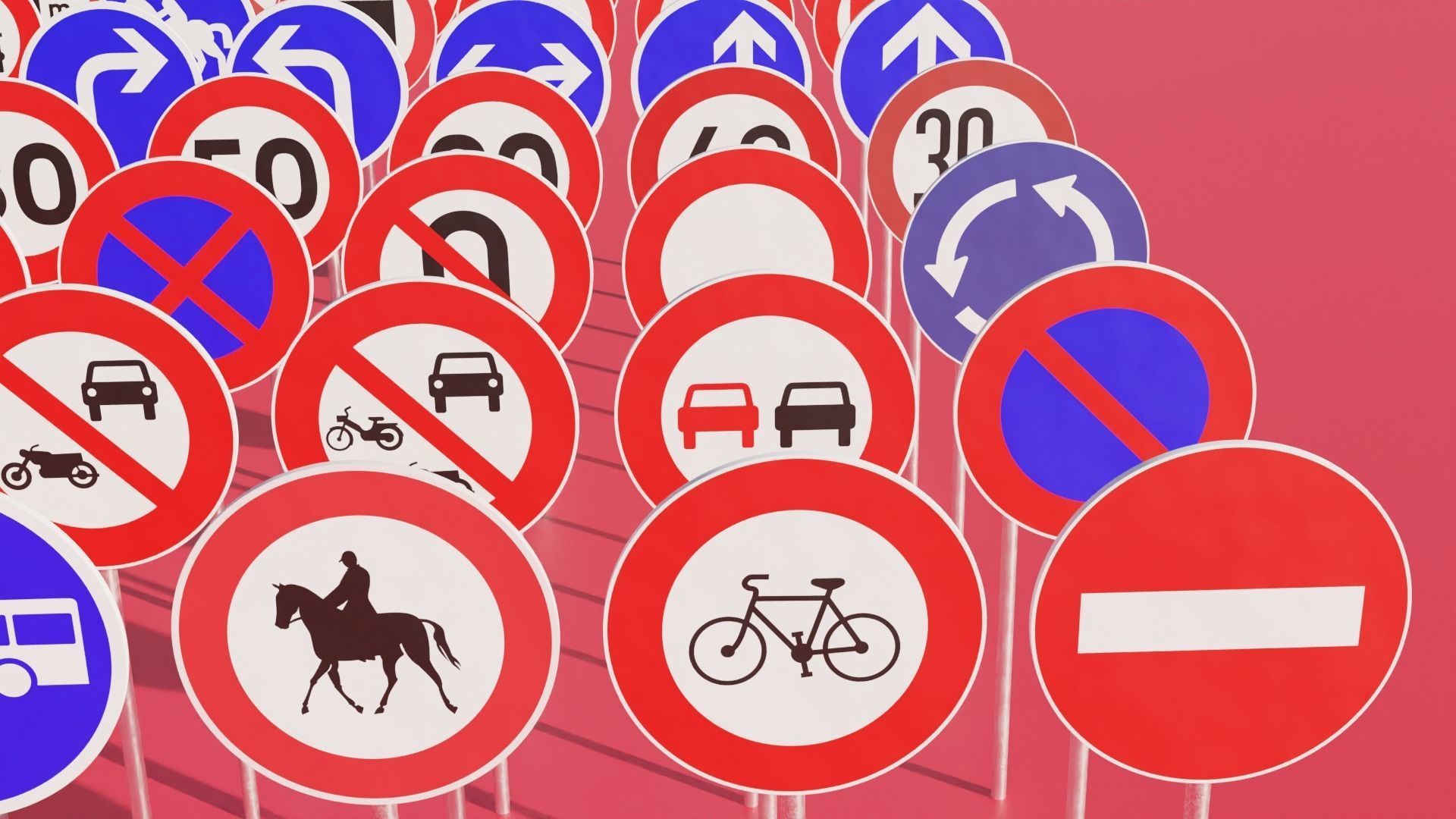 Traffic signs pack 3d model 3D model | CGTrader