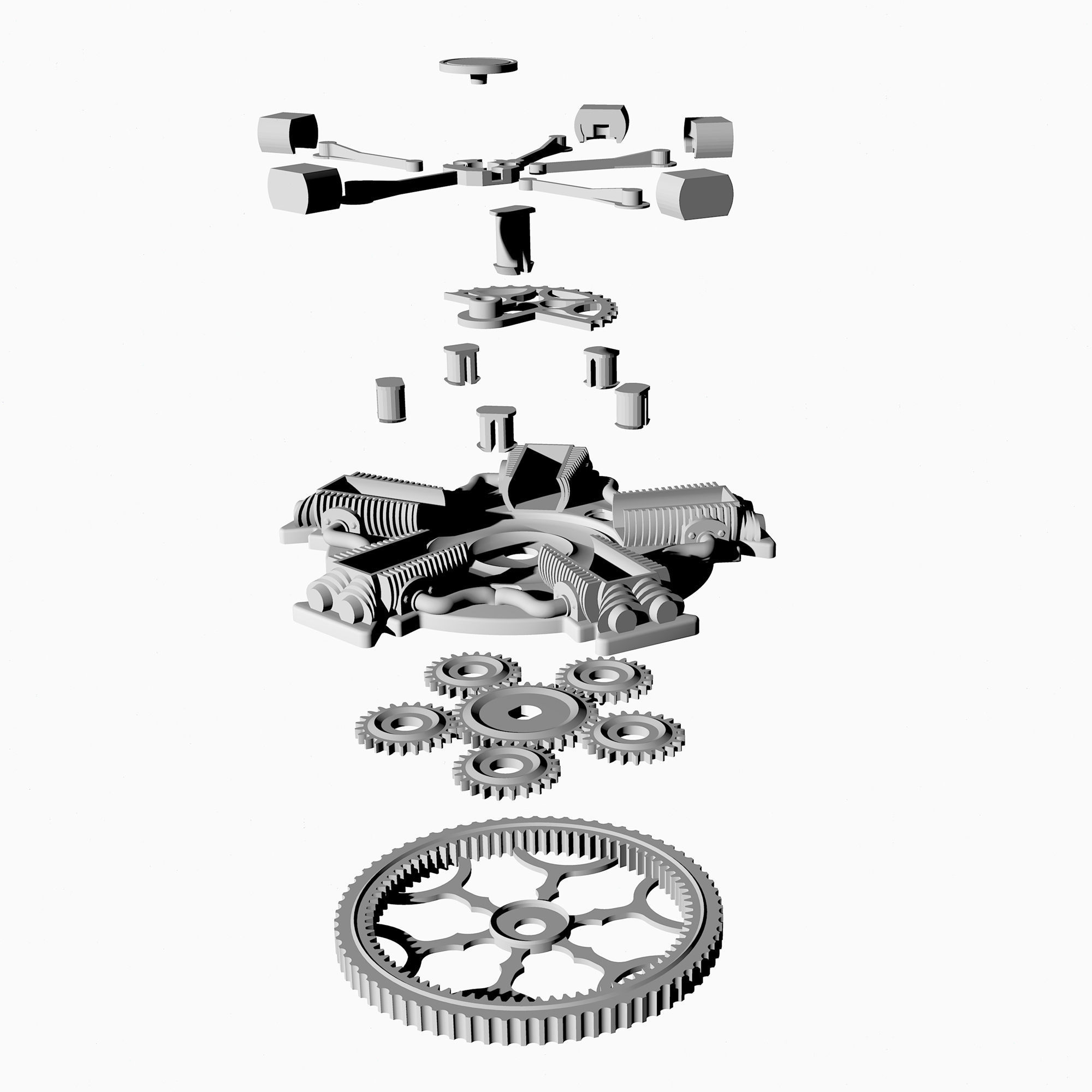 WORKING RADIAL ENGINE FIDGET- PLANETARY GEARS 3D model 3D printable ...