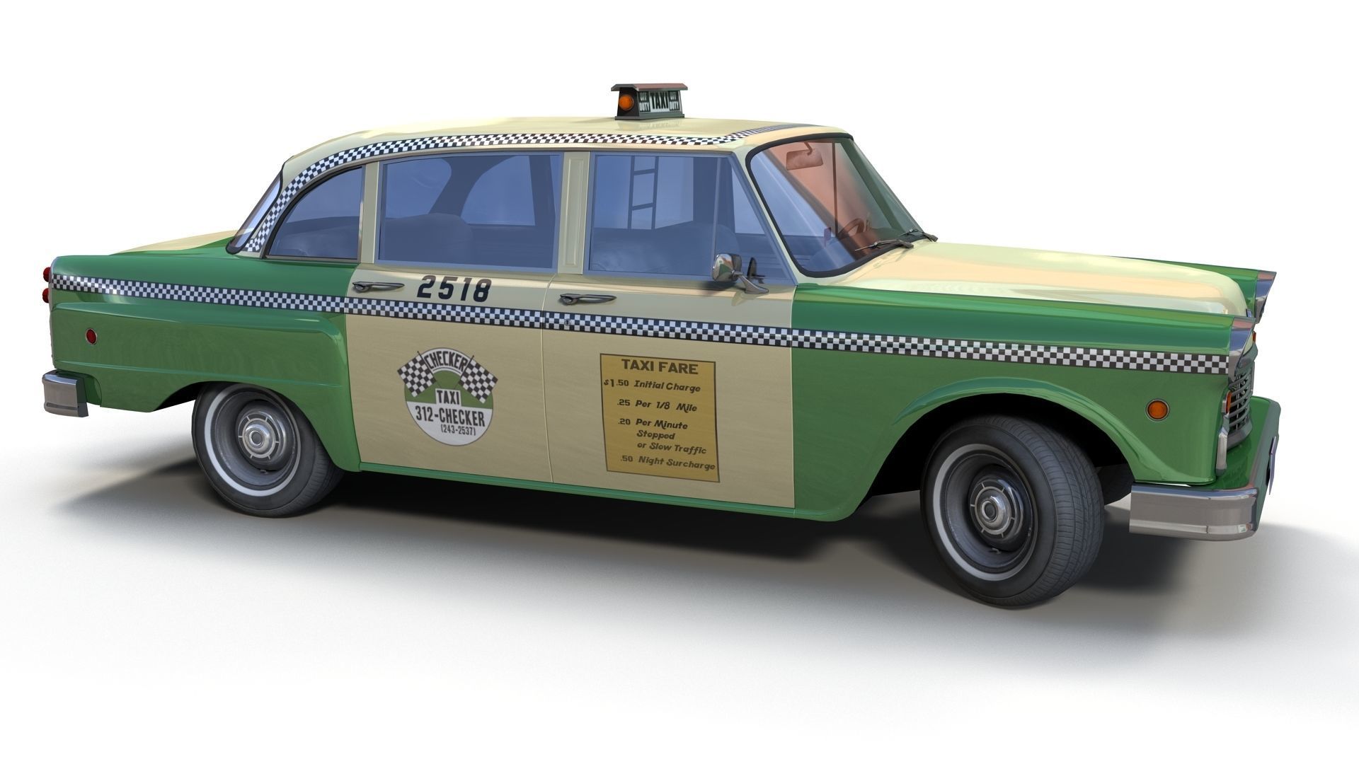 3D model Vintage chicago taxi VR / AR / low-poly | CGTrader