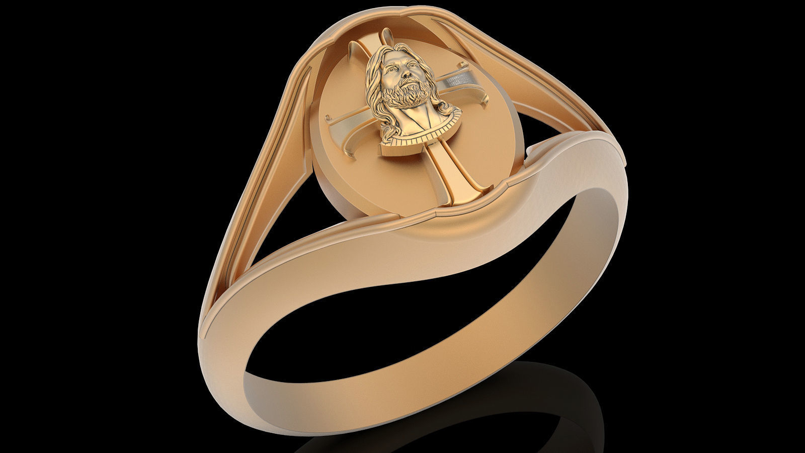 Jesus Christ ring silver gold printable jewelry 3D model 3D model 3D ...