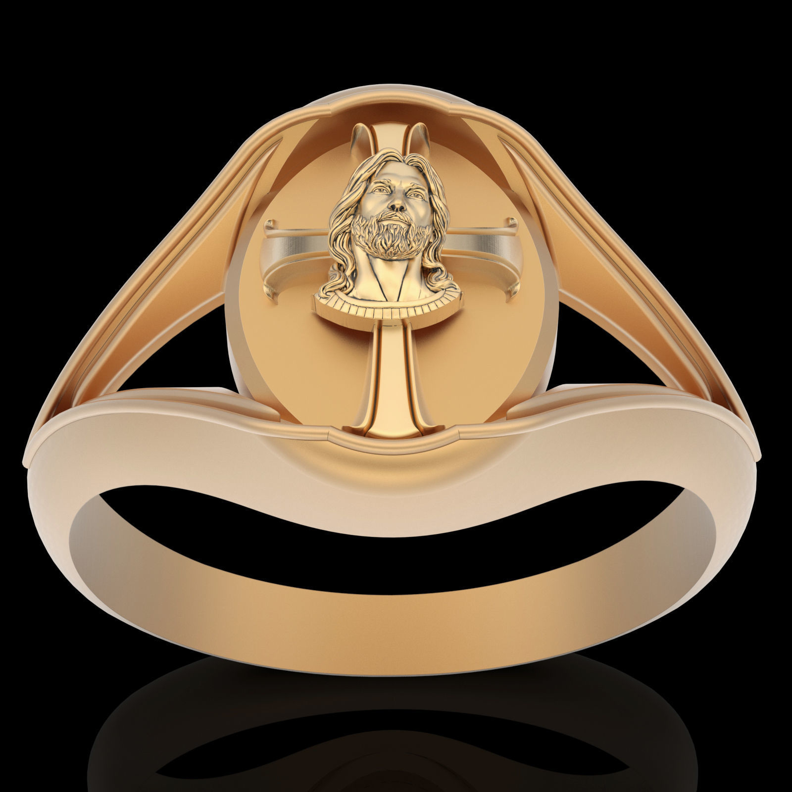 Jesus Christ ring silver gold printable jewelry 3D model 3D model 3D ...