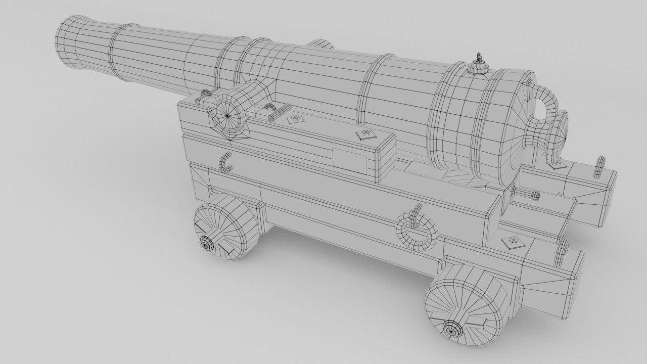18-Pound Naval Cannon 3D model | CGTrader