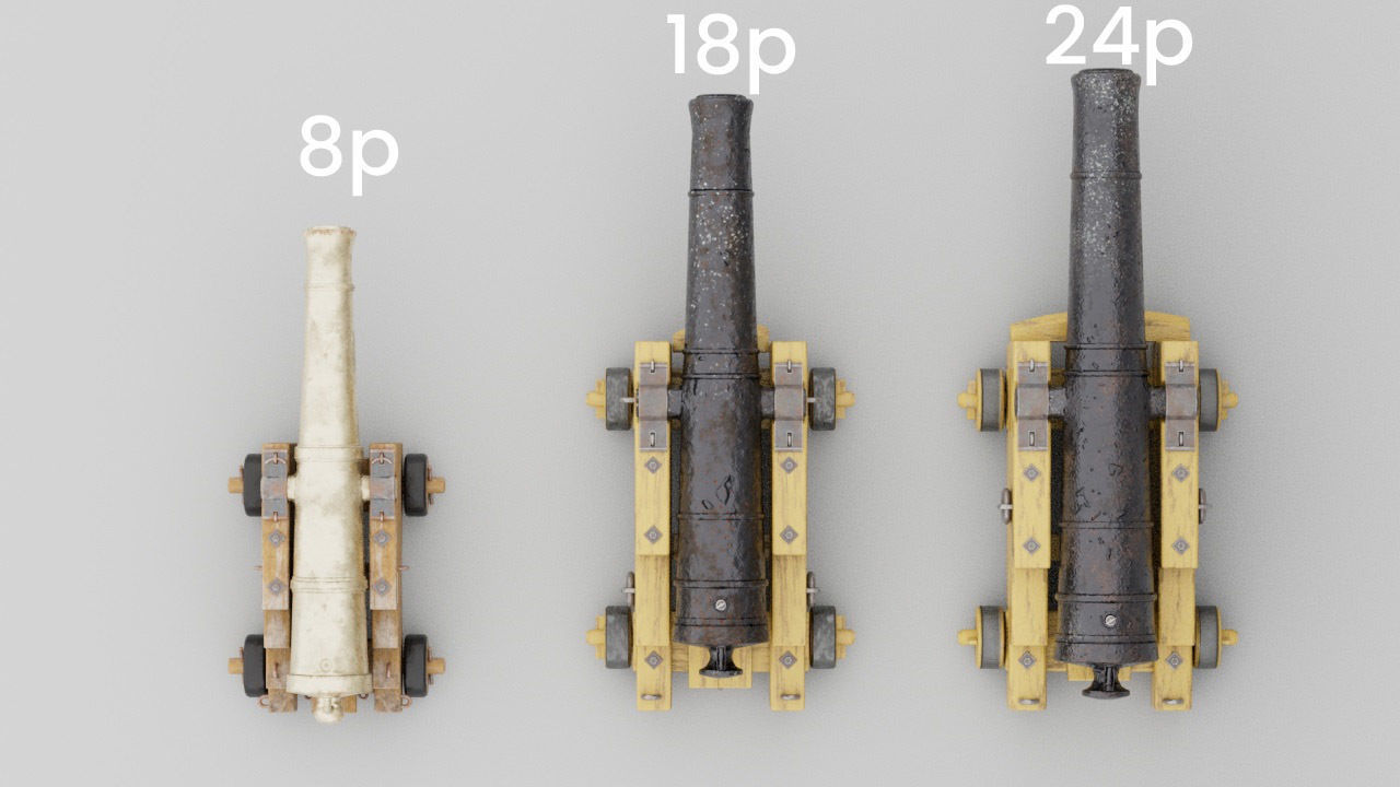 18-Pound Naval Cannon 3D model | CGTrader