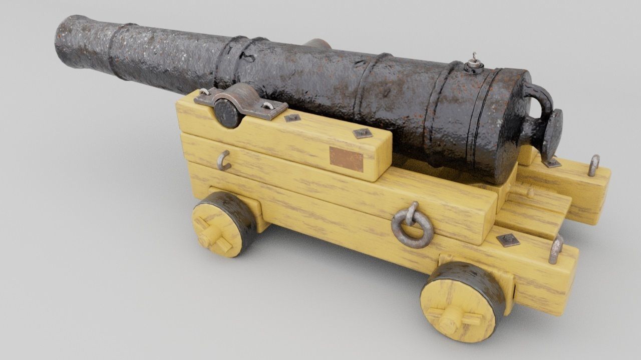 18-Pound Naval Cannon 3D model | CGTrader