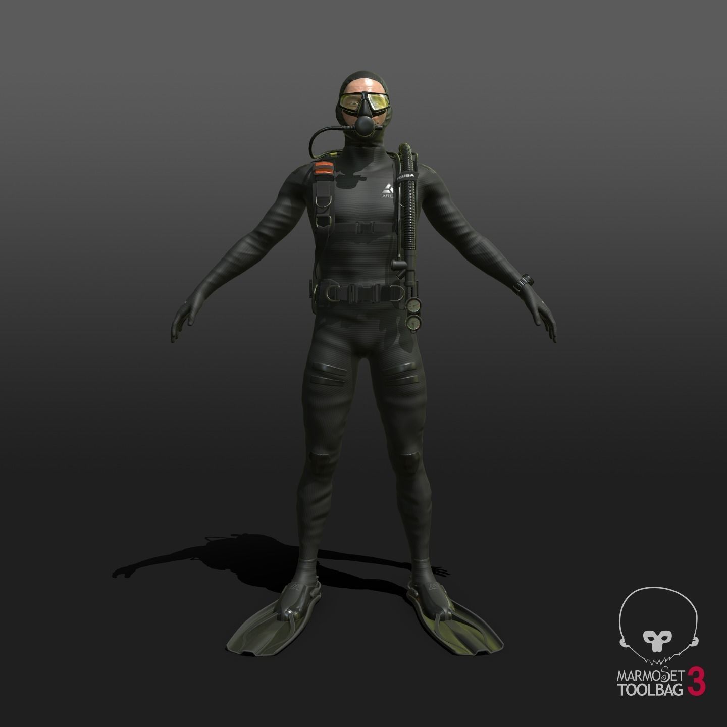 3D model Scuba Diver - Diving Suit VR / AR / low-poly | CGTrader