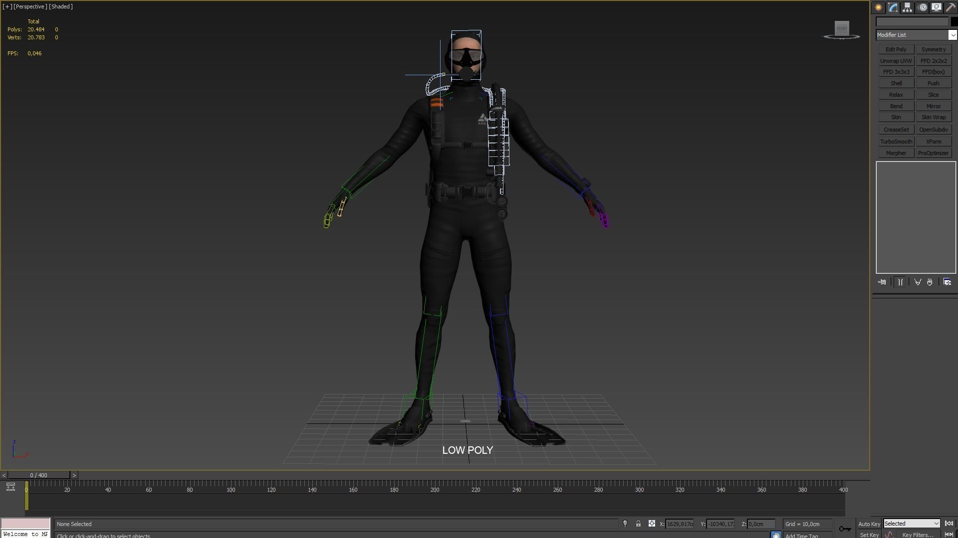 3D model Scuba Diver - Diving Suit VR / AR / low-poly | CGTrader