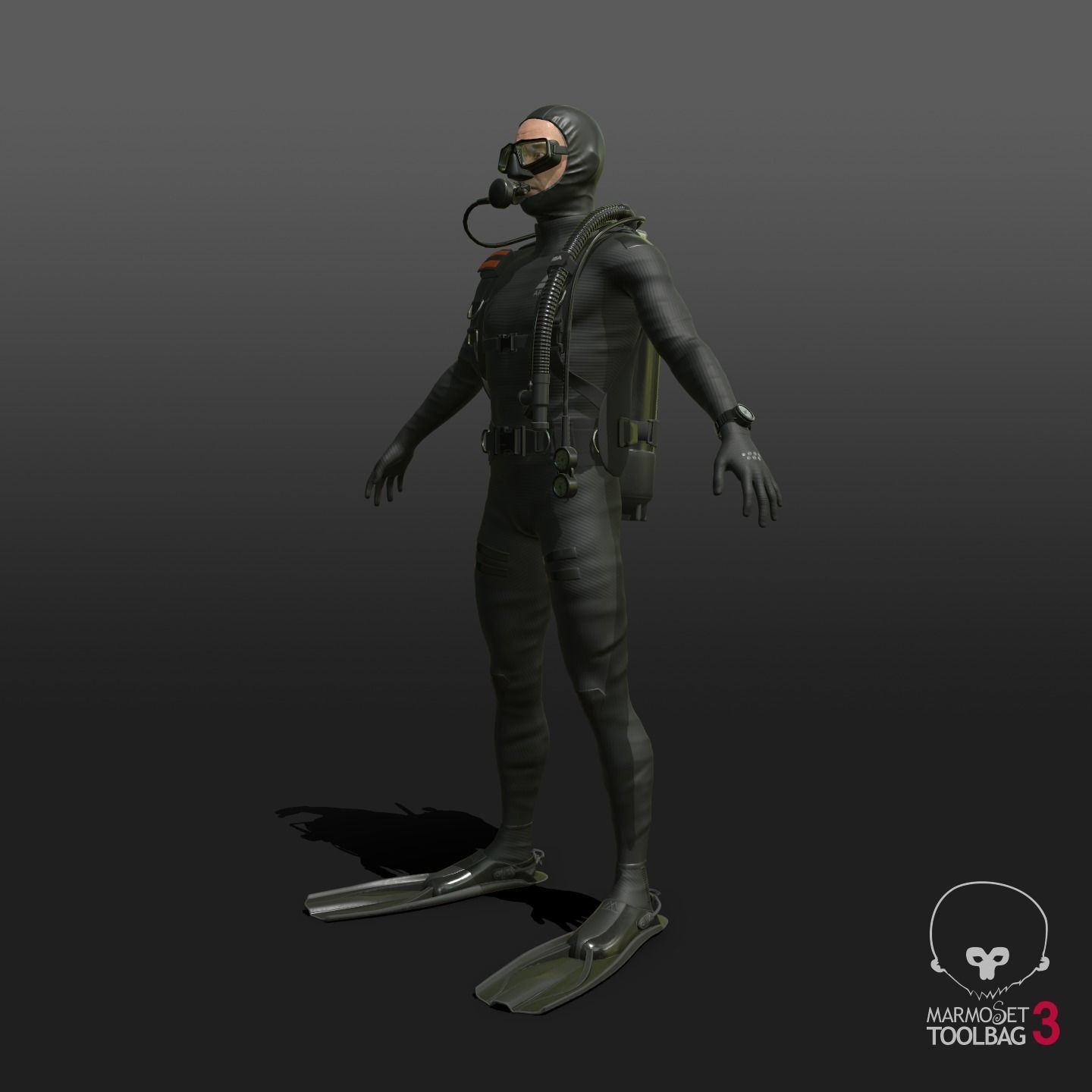 3D model Scuba Diver - Diving Suit VR / AR / low-poly | CGTrader