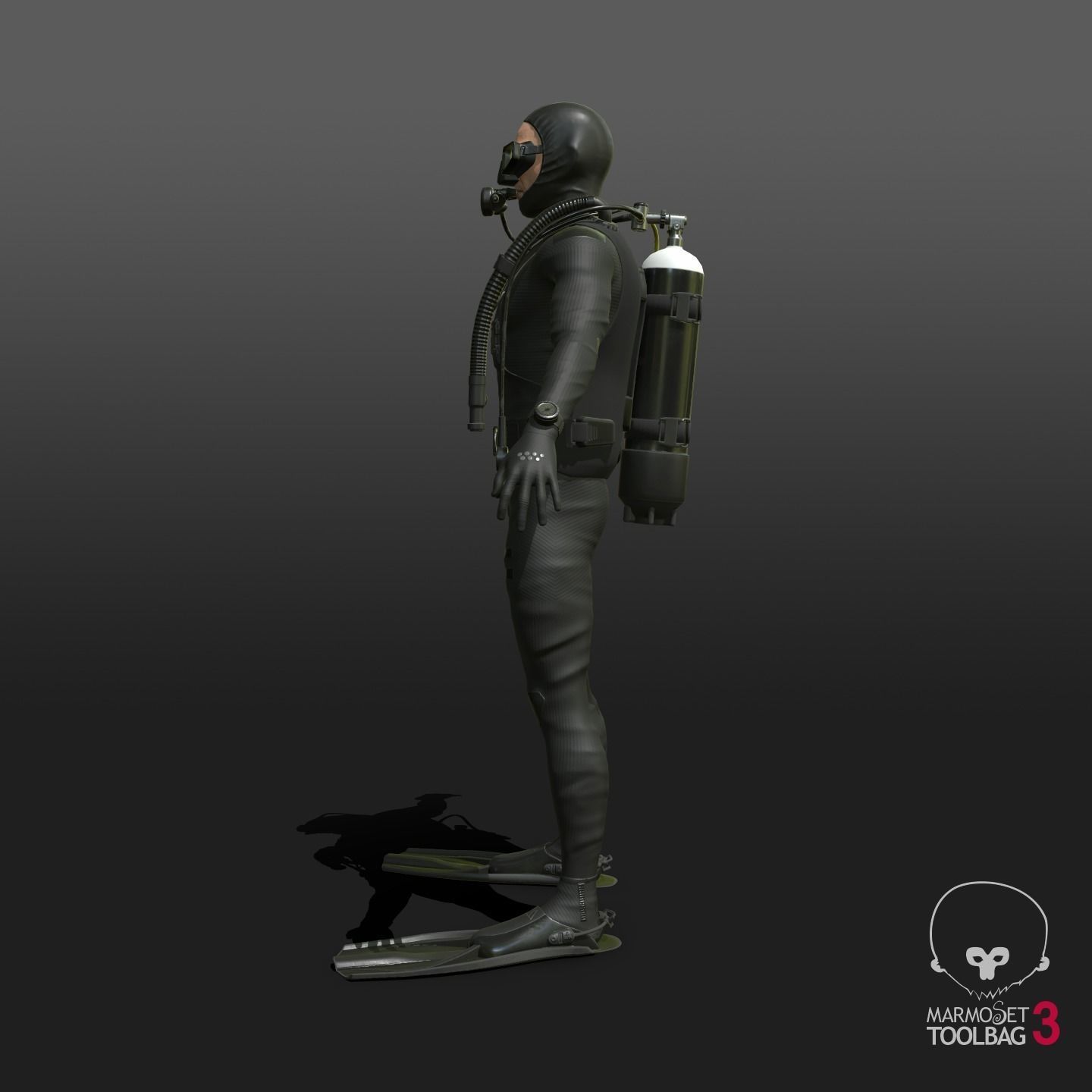 3D model Scuba Diver - Diving Suit VR / AR / low-poly | CGTrader