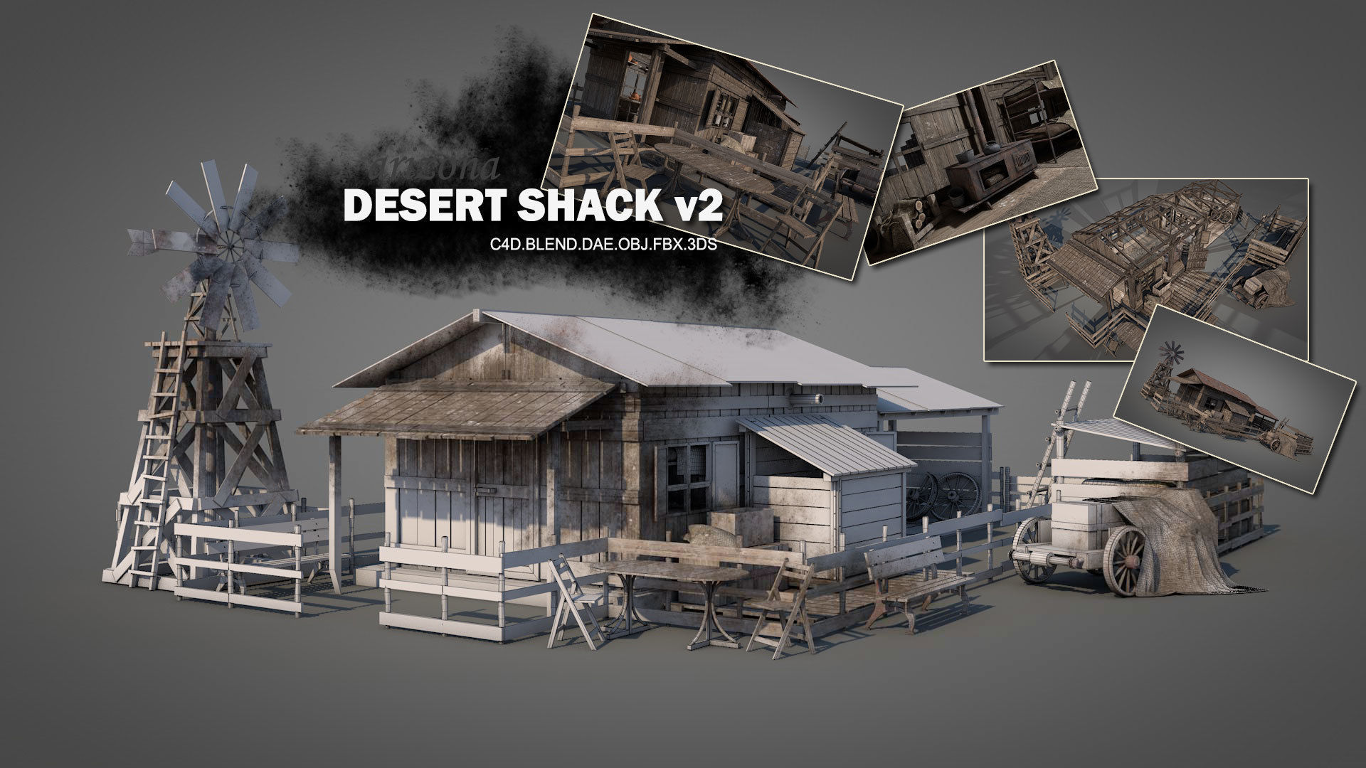 Arizona Desert Shack v2 3D model | CGTrader