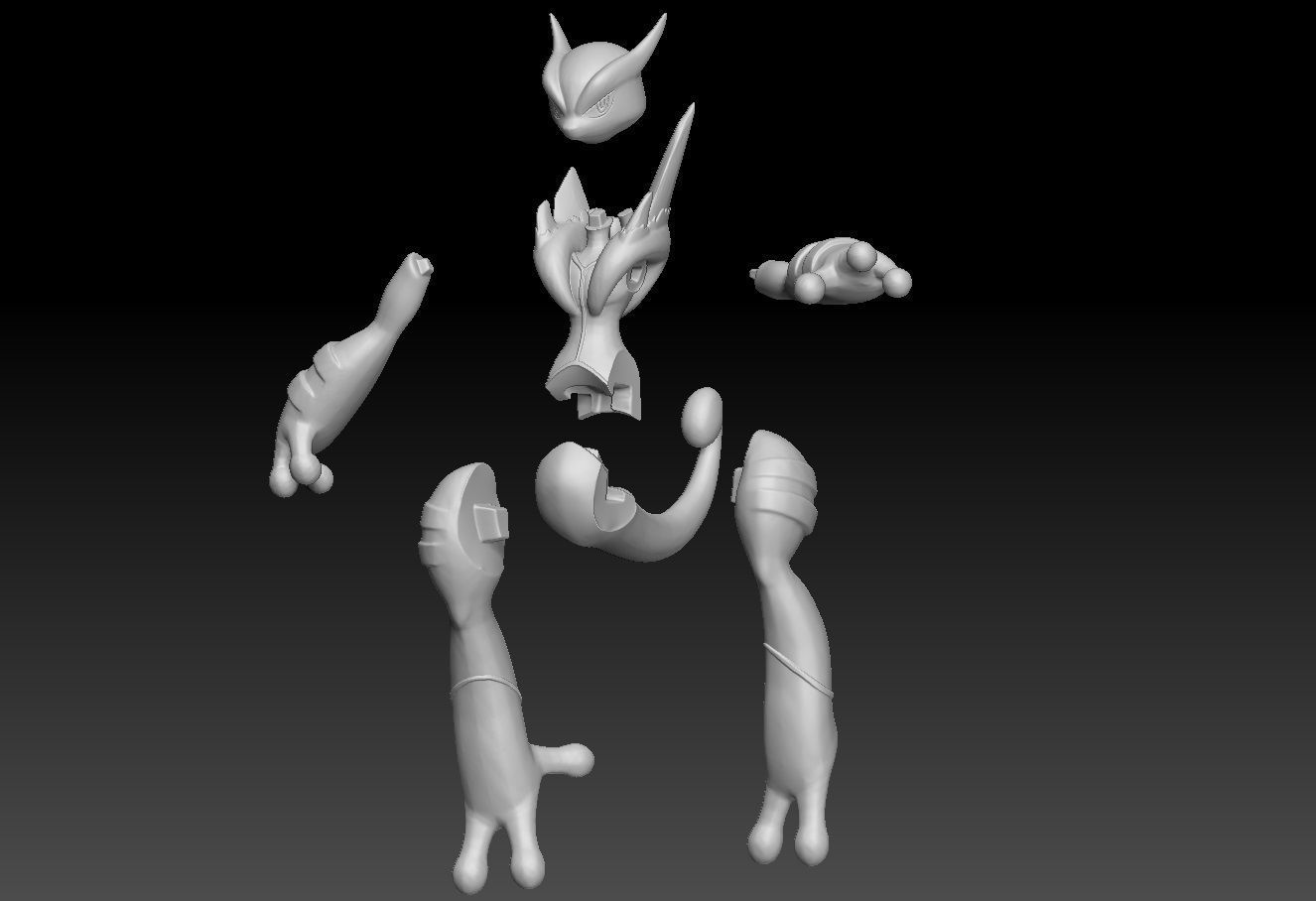 Pokemon Shadow Mewtwo X Mega Evolution 3D model 3D printable | CGTrader