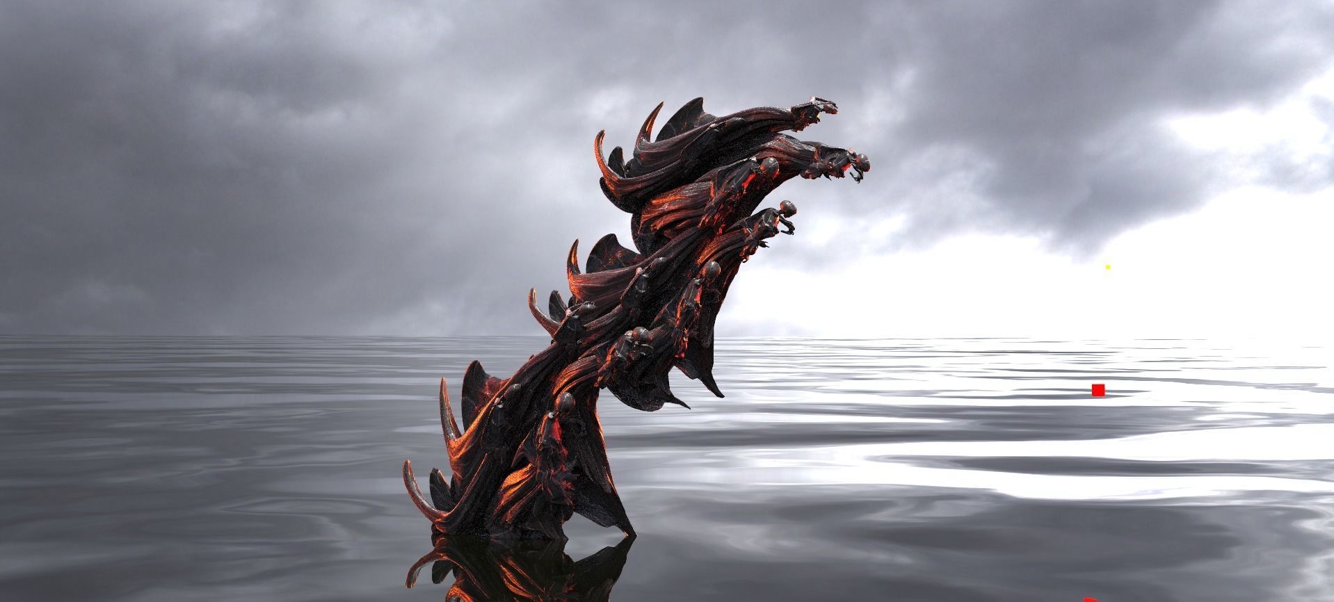 Scull Ghosts Sculptures floating 3D model | CGTrader