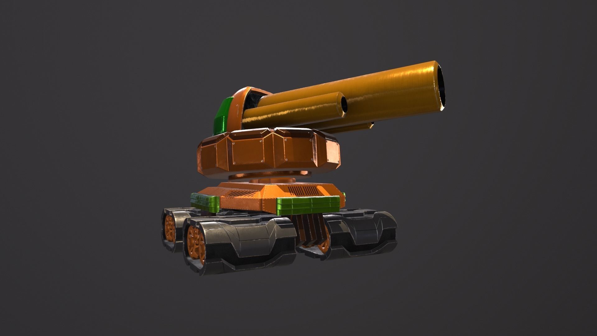 Tank Battle Cartoon High-Poly - Turret Ricochet 3D model animated ...
